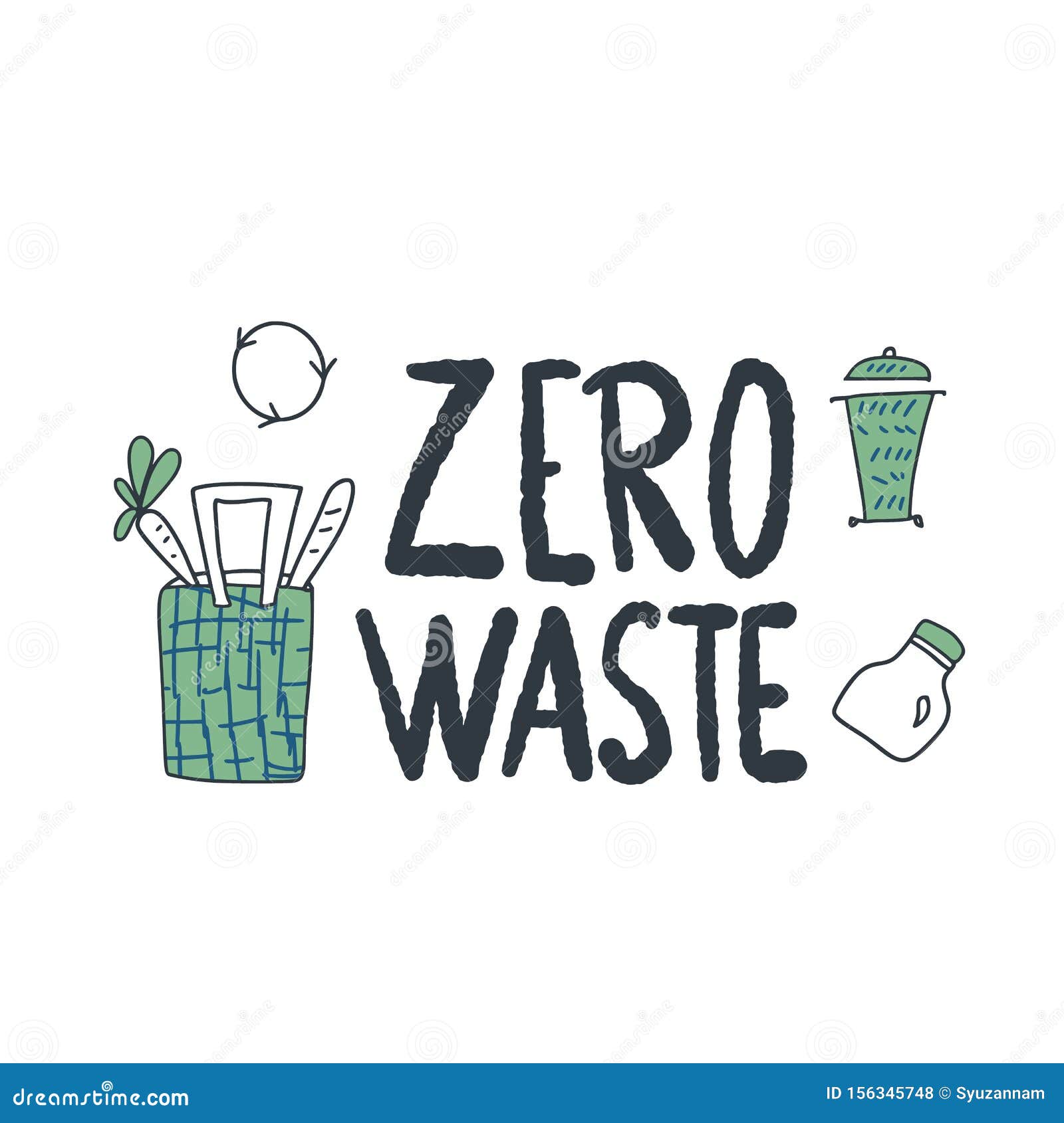 Zero Waste Emblem. Vector Eco Poster Template. Stock Vector ...