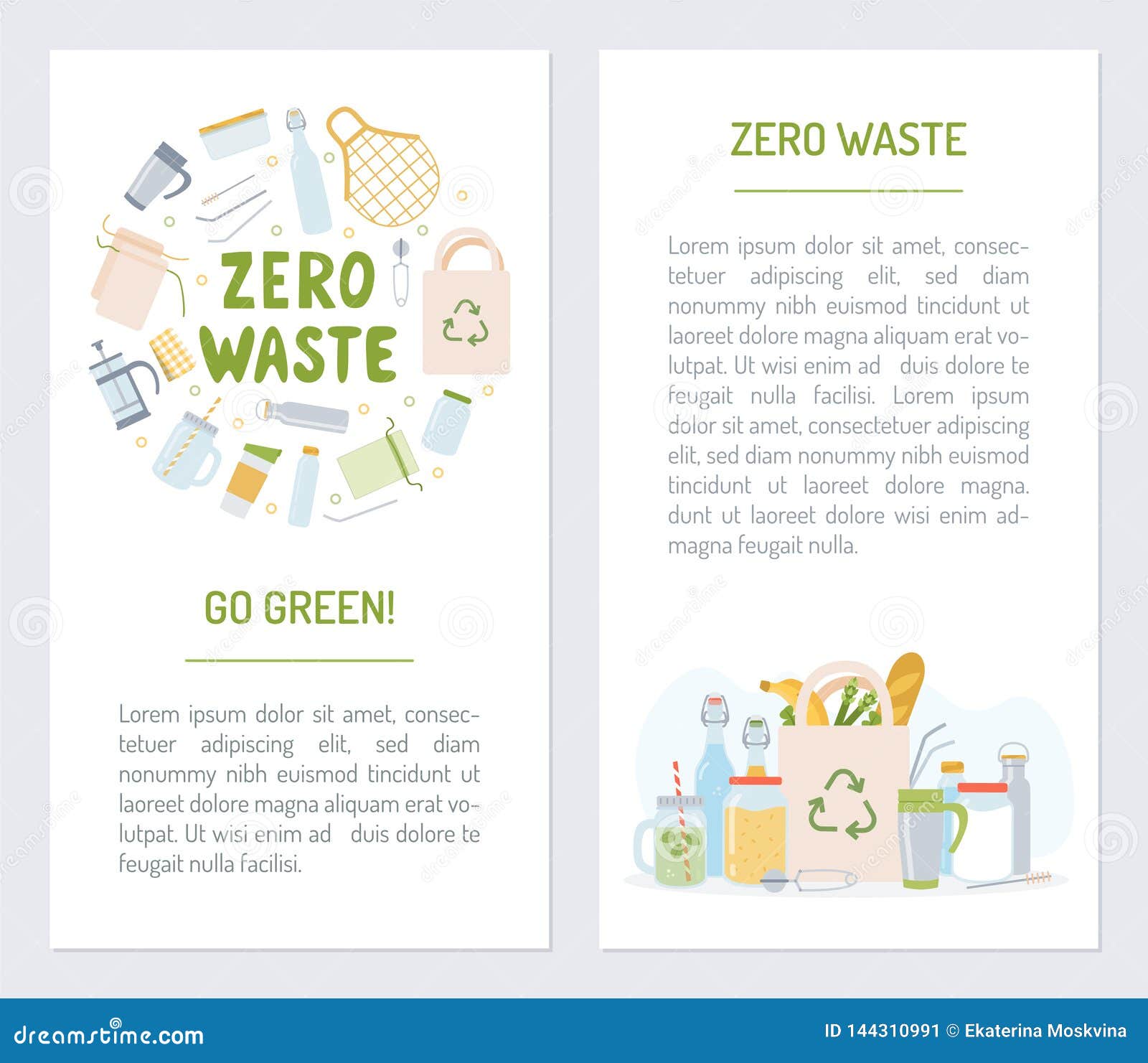 Zero waste flyers stock vector. Illustration of strainer - 144310991