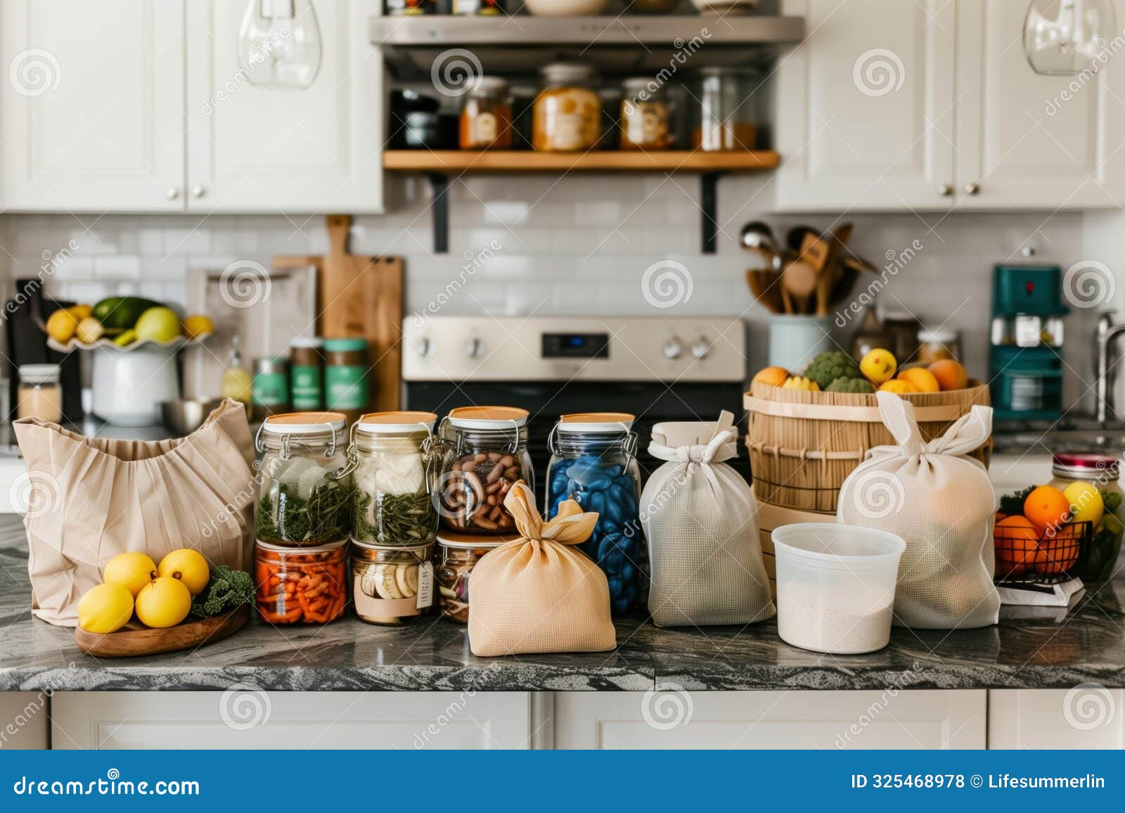 Zero-waste Kitchen Setup with Reusable Containers, Eco-friendly and ...