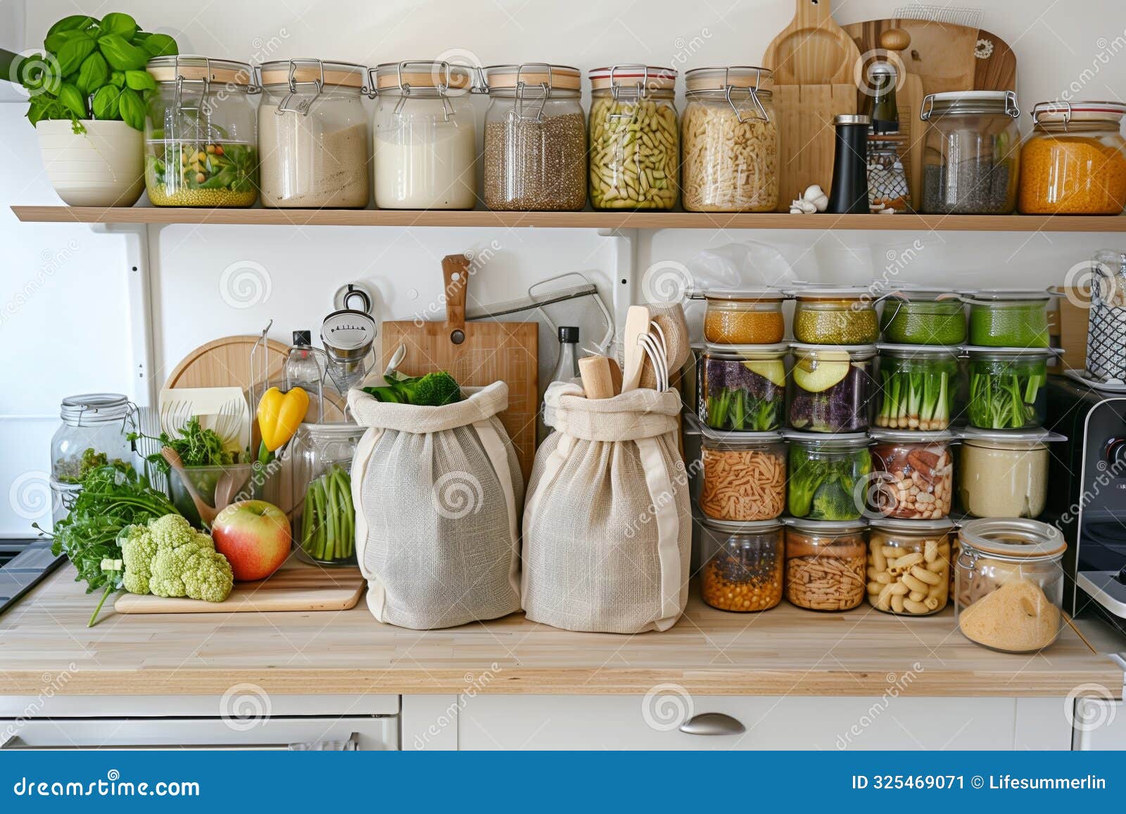 Zero-waste Kitchen Setup with Reusable Containers, Eco-friendly and ...