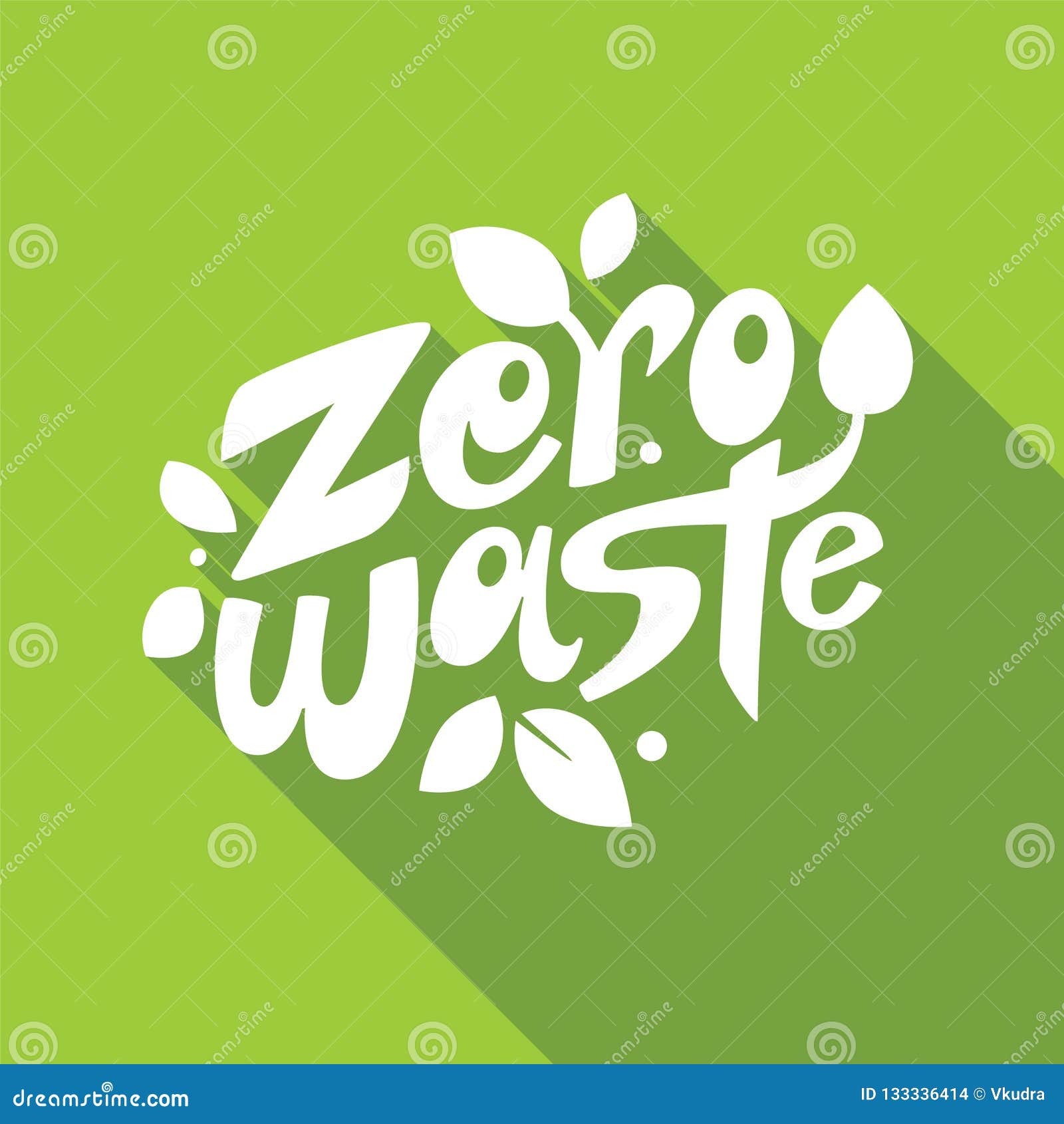 Zero Waste Lettering on Greenbackground Stock Vector - Illustration of ...