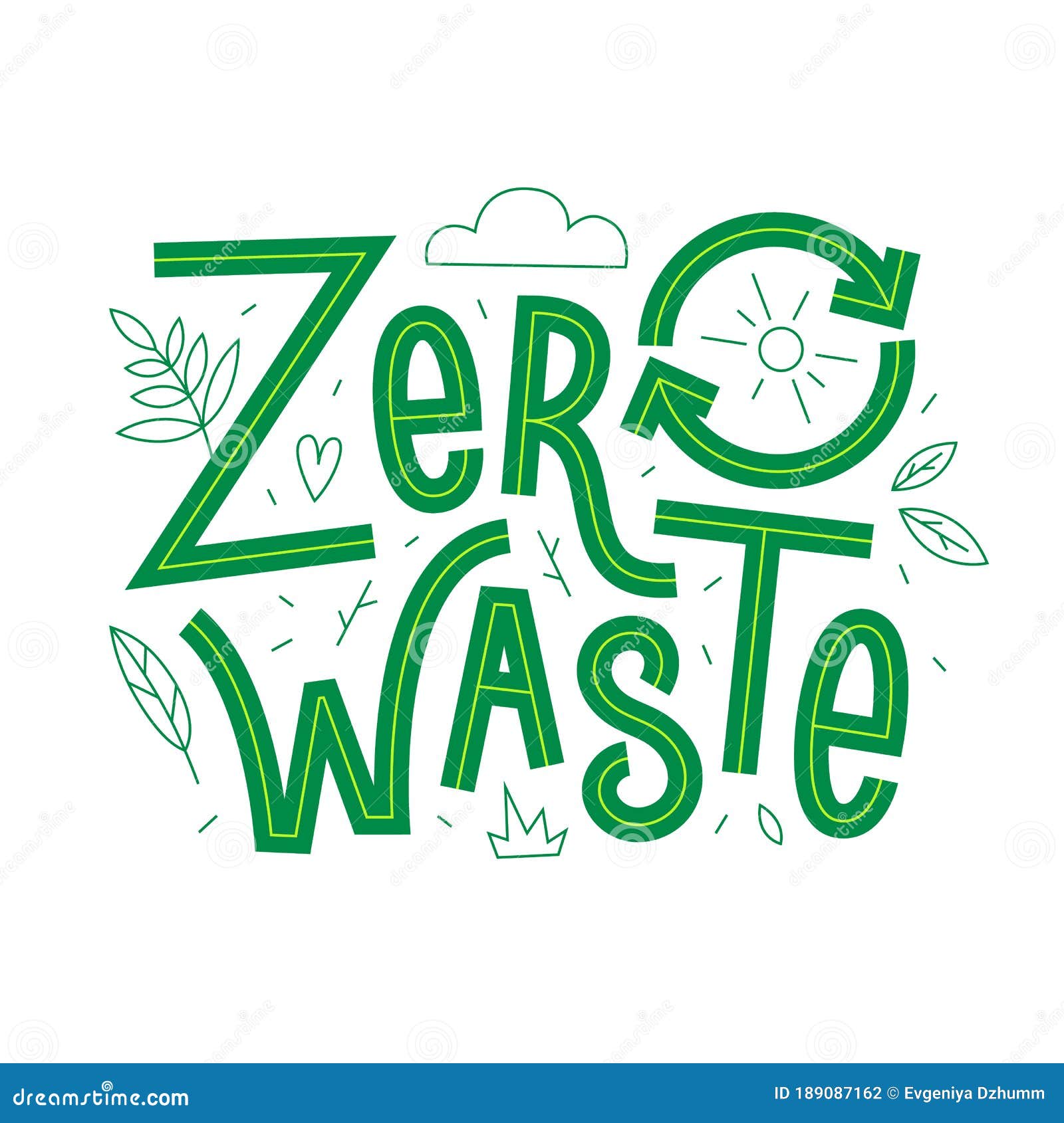 Zero Waste Lettering Quote. Sustainable Developments Concept ...