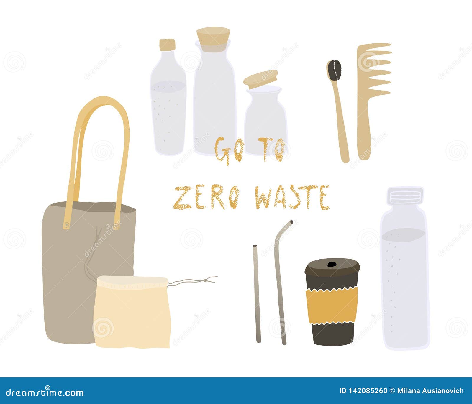 Zero Waste Life. Eco Style. No Plastic. Go Green. Reusable Things ...
