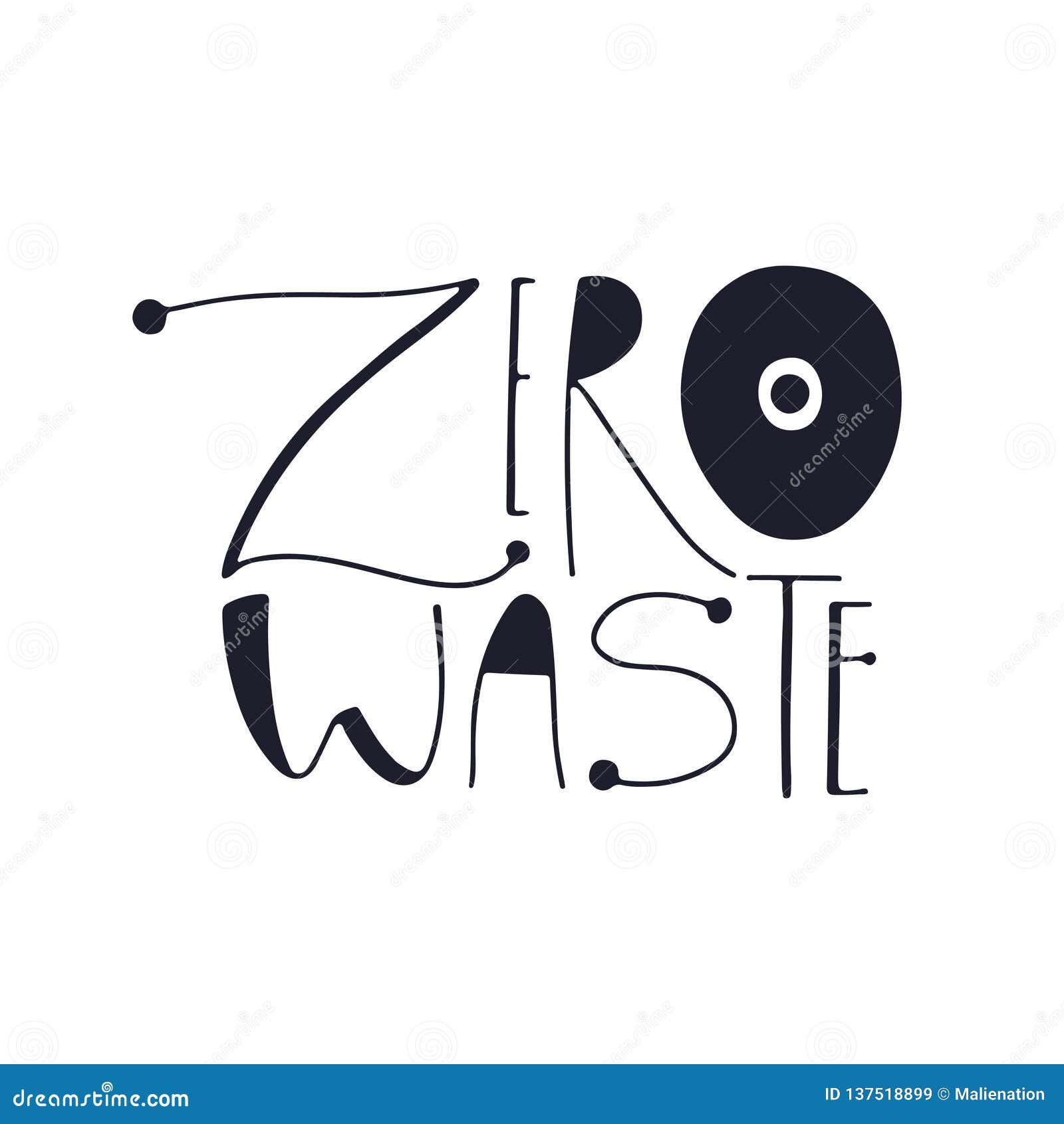 Zero Waste Logo Design. Typography Label Eco Friendly Design. Not ...