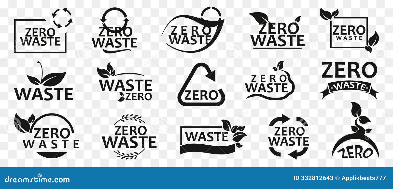 Zero Waste Logo Emblem Collection. Set of Zero Waste Icons Stock Vector ...