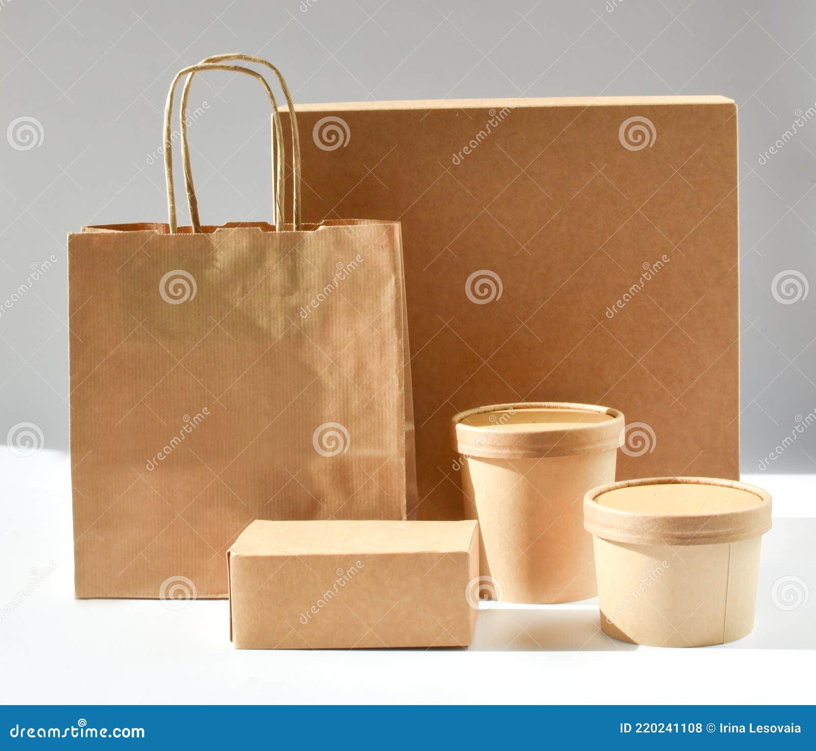 Zero Waste. Paper Food Packaging with Natural Shadows. Recyclable Paper ...