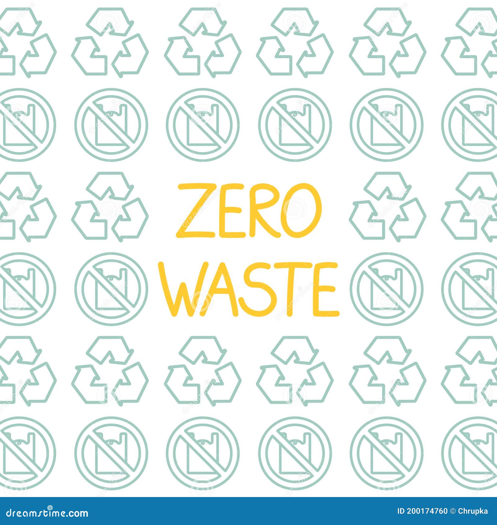 Zero waste pattern stock vector. Illustration of infographics - 200174760