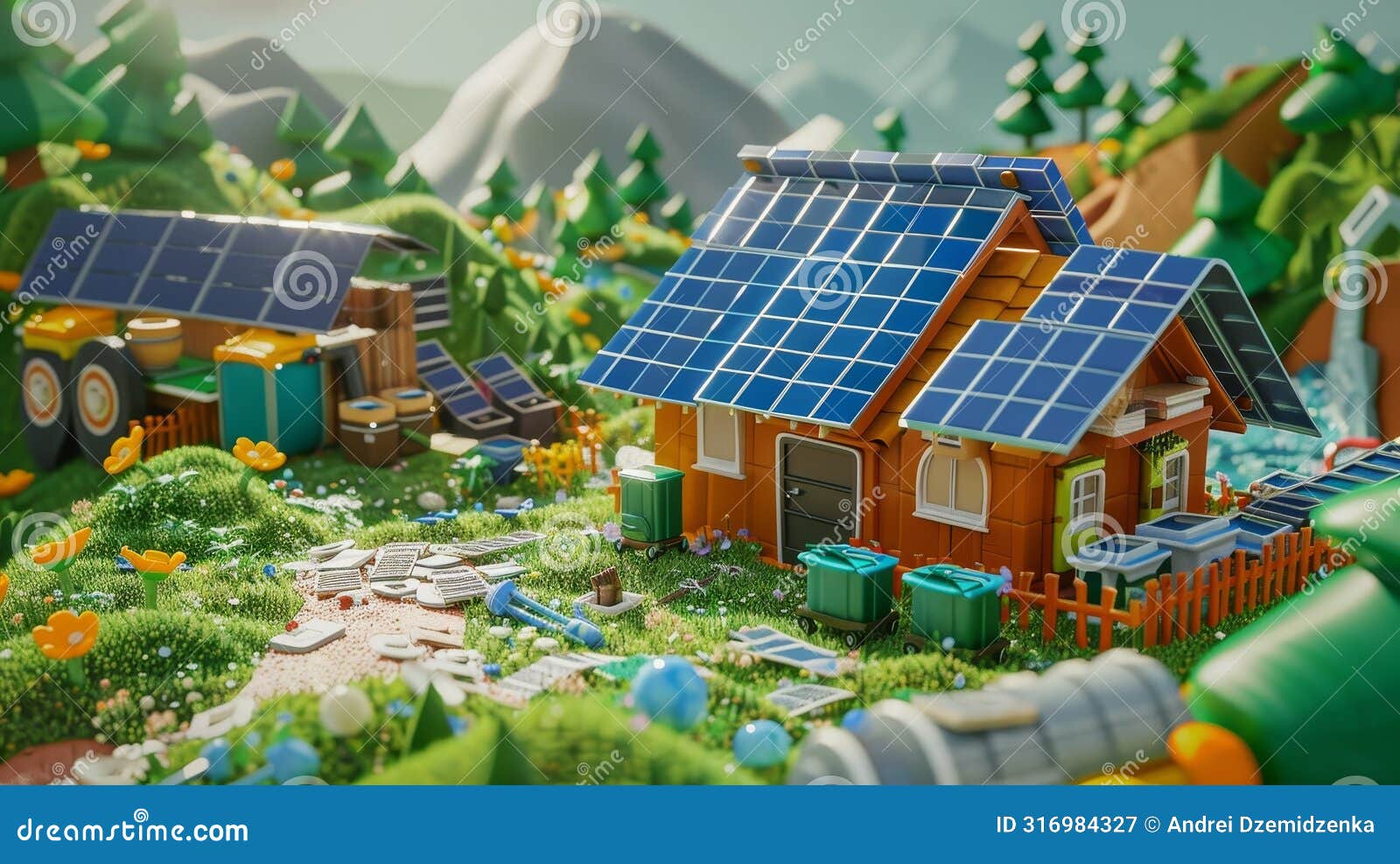 Zero Waste Poster, Solar Panels, and Eco Life Poster Stock Image ...