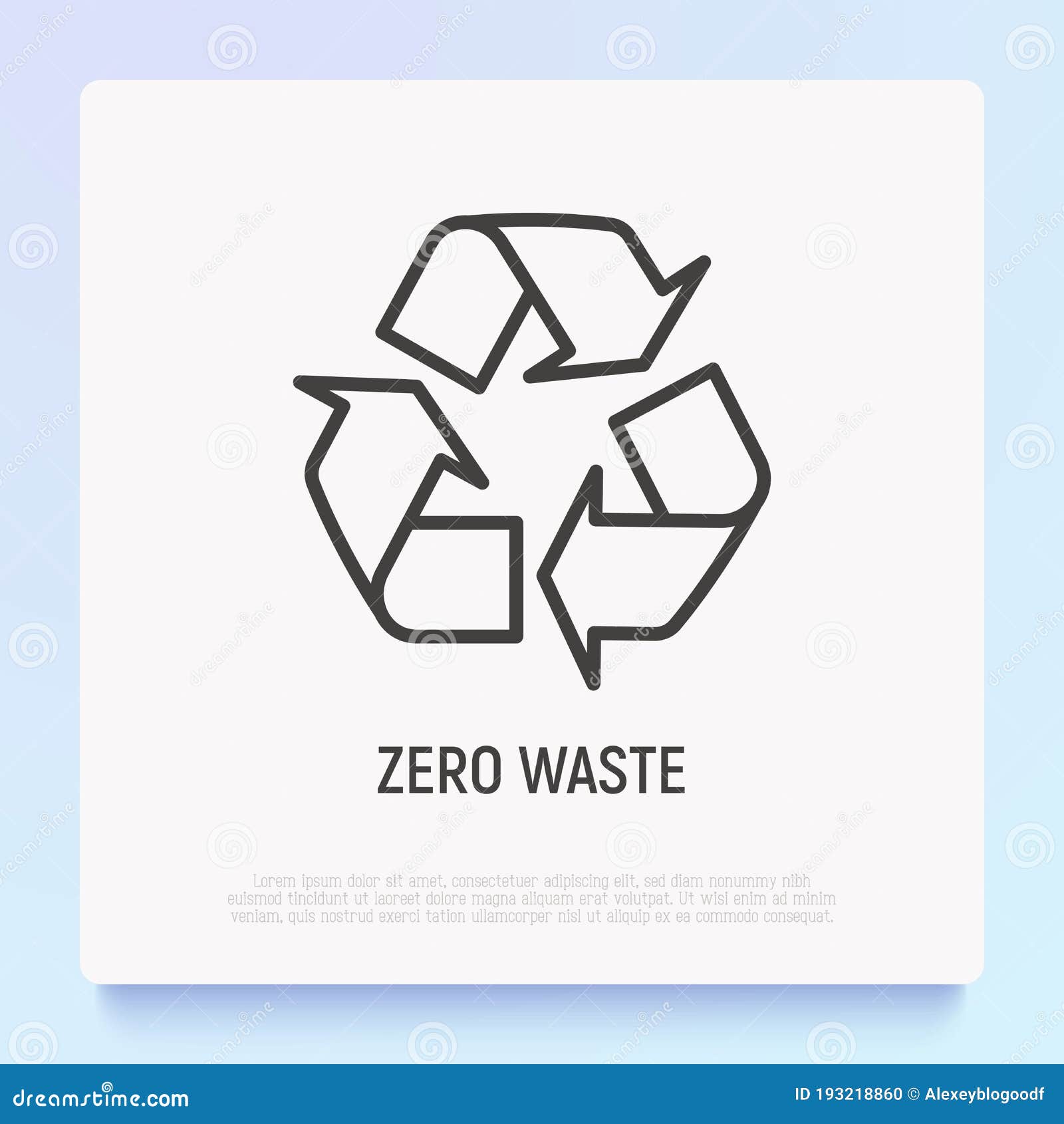 Zero Waste, Recycling Sign. Thin Line Icon Stock Illustration ...