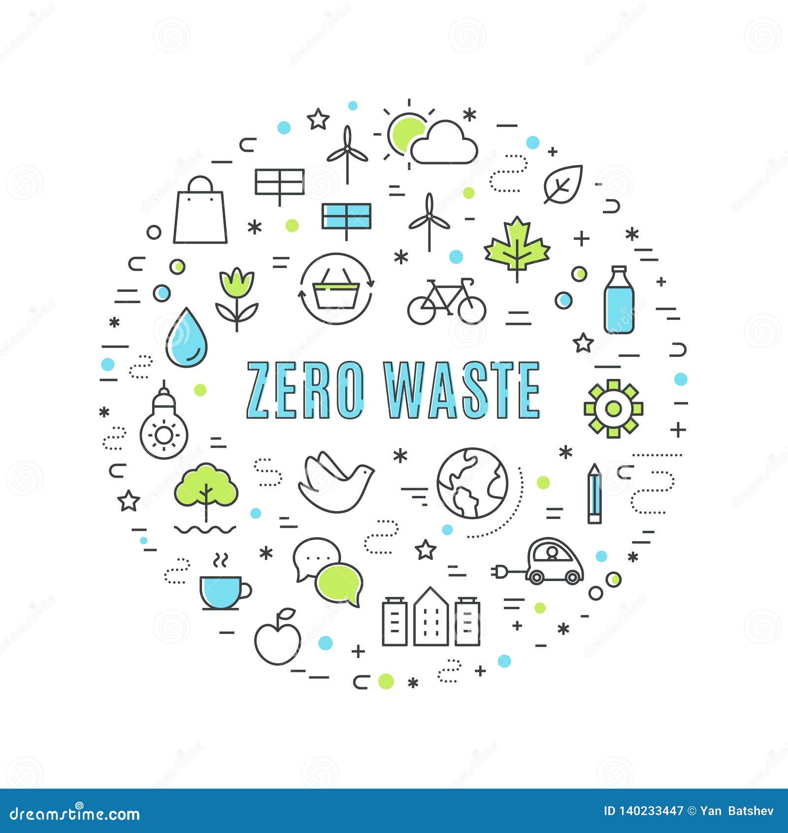 Responsible Consumption Bento Grid Illustration Set | CartoonDealer.com ...