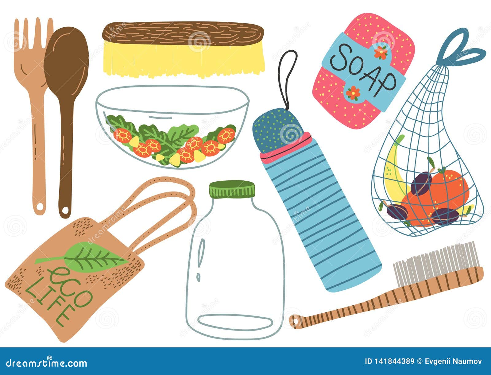 Zero Waste Set, Reusable Objects for Kitchen, Shopping, Eco Lifestyle ...