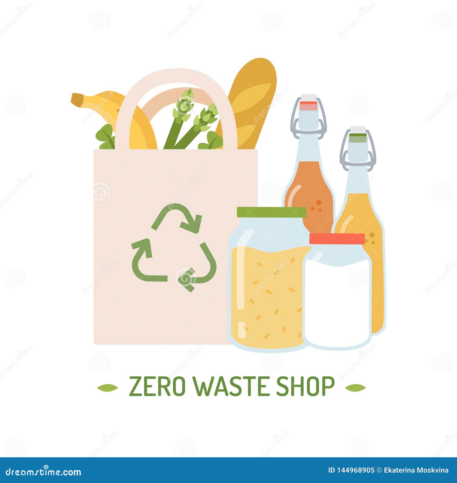 Zero waste shop logo stock vector. Illustration of kitchen - 144968905