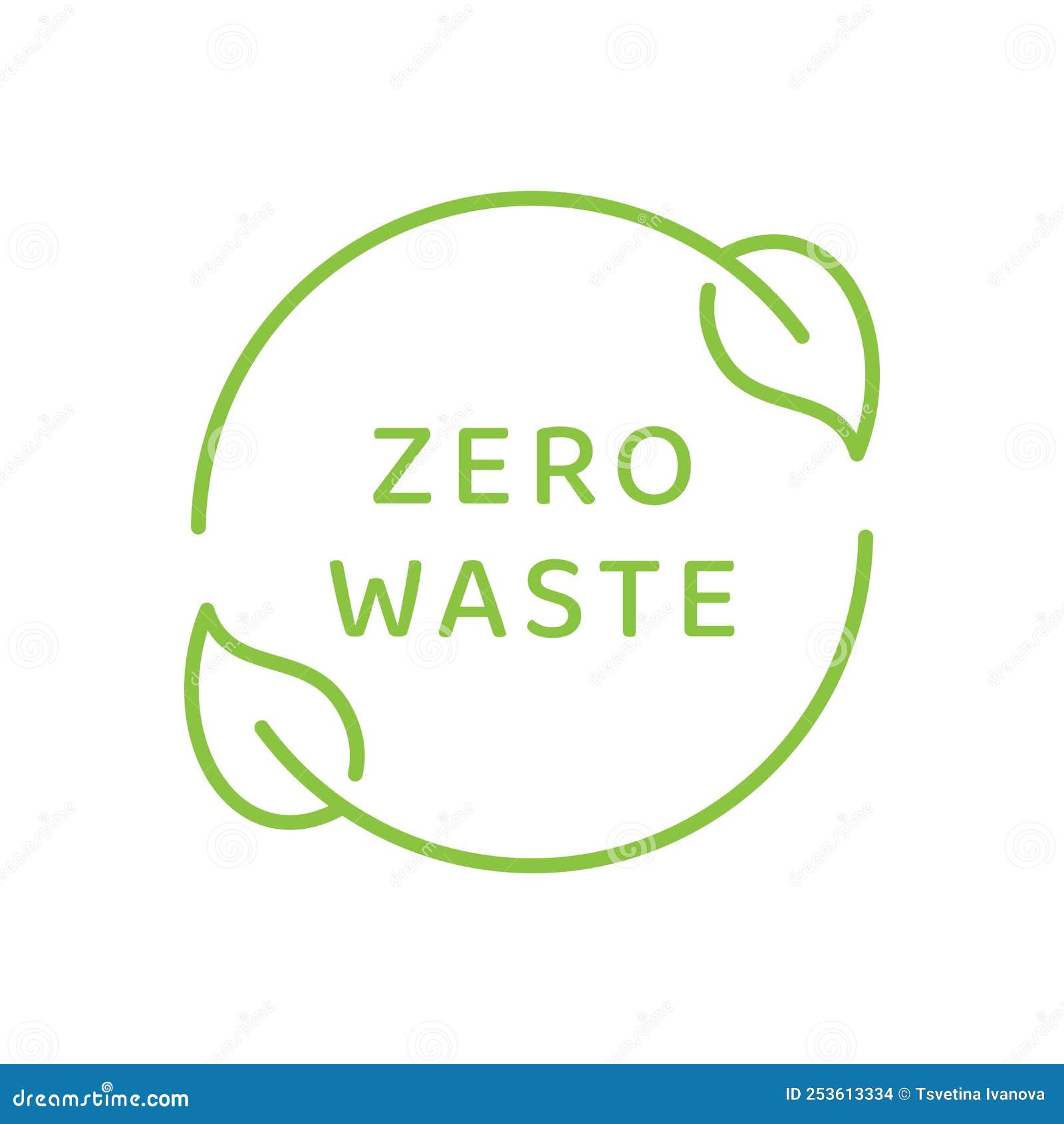 Zero Waste Simple Vector Label Stock Vector - Illustration of emblem ...
