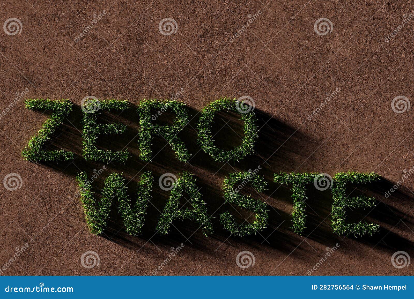 Zero Waste Text Growing From Grass, Reducing Waste Or Garbage Or ...