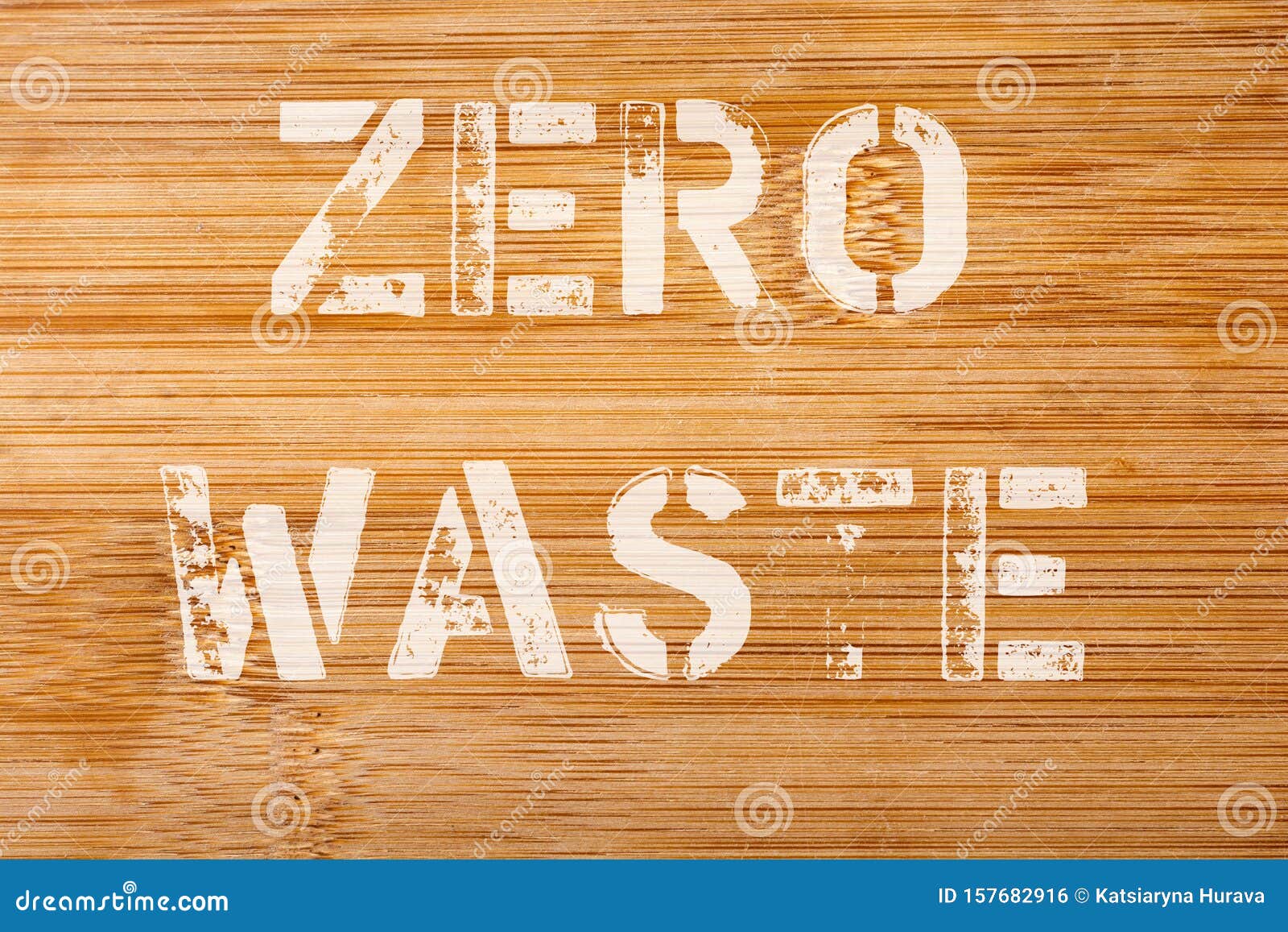 Zero Waste. Text from Old Letters on Old Bamboo Wooden Background Stock ...