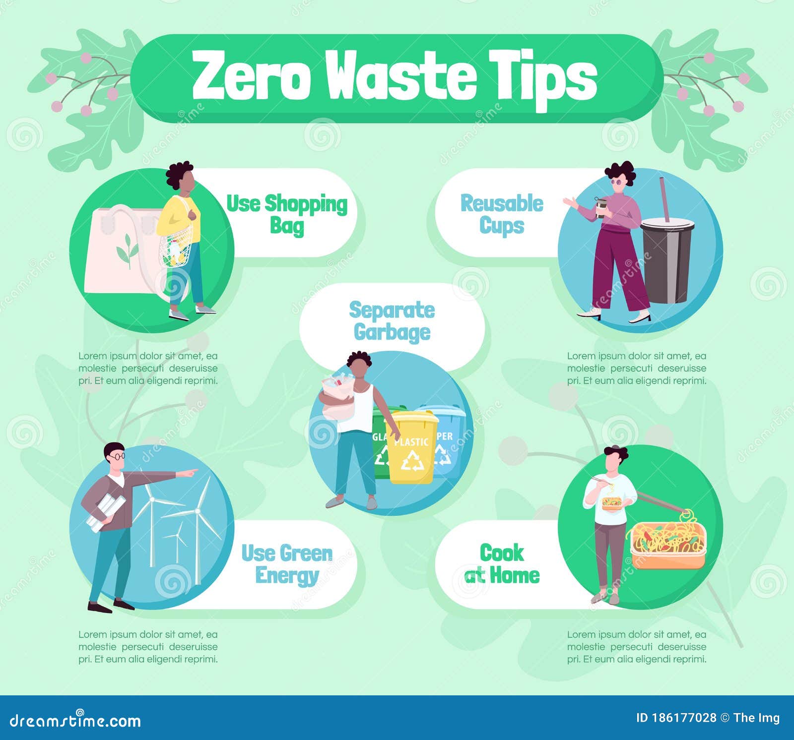 Zero Waste Tips Flat Color Vector Infographic Template Stock Vector ... Zero Waste Tips Flat Color Vector Infographic Template Stock Vector ...