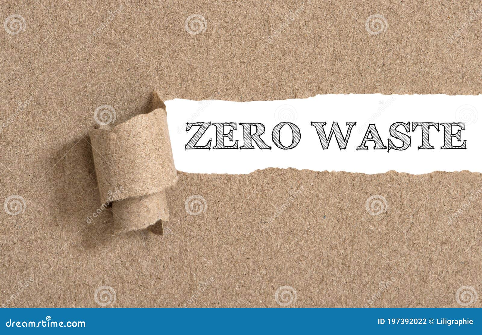 Zero Waste Torn Ripped Recycled Paper Stock Photo - Image of zero ...