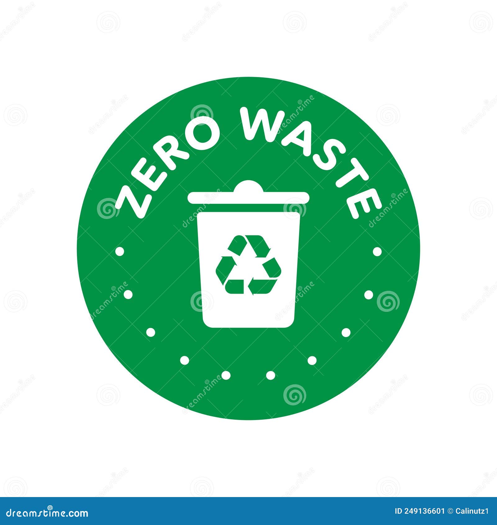 Zero Waste Vector Icon Stamp Badge Stock Vector - Illustration of ...