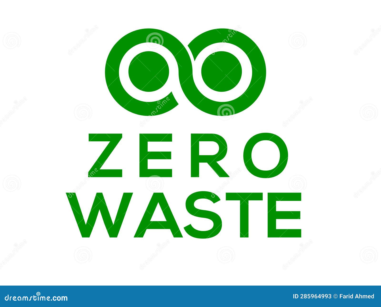 Zero Waste Vector Logo or Icon, White Background Logo Stock Vector ...