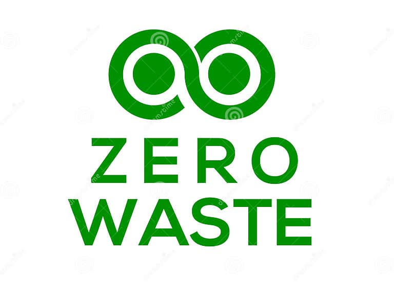 Zero Waste Vector Logo or Icon, White Background Logo Stock Vector ...