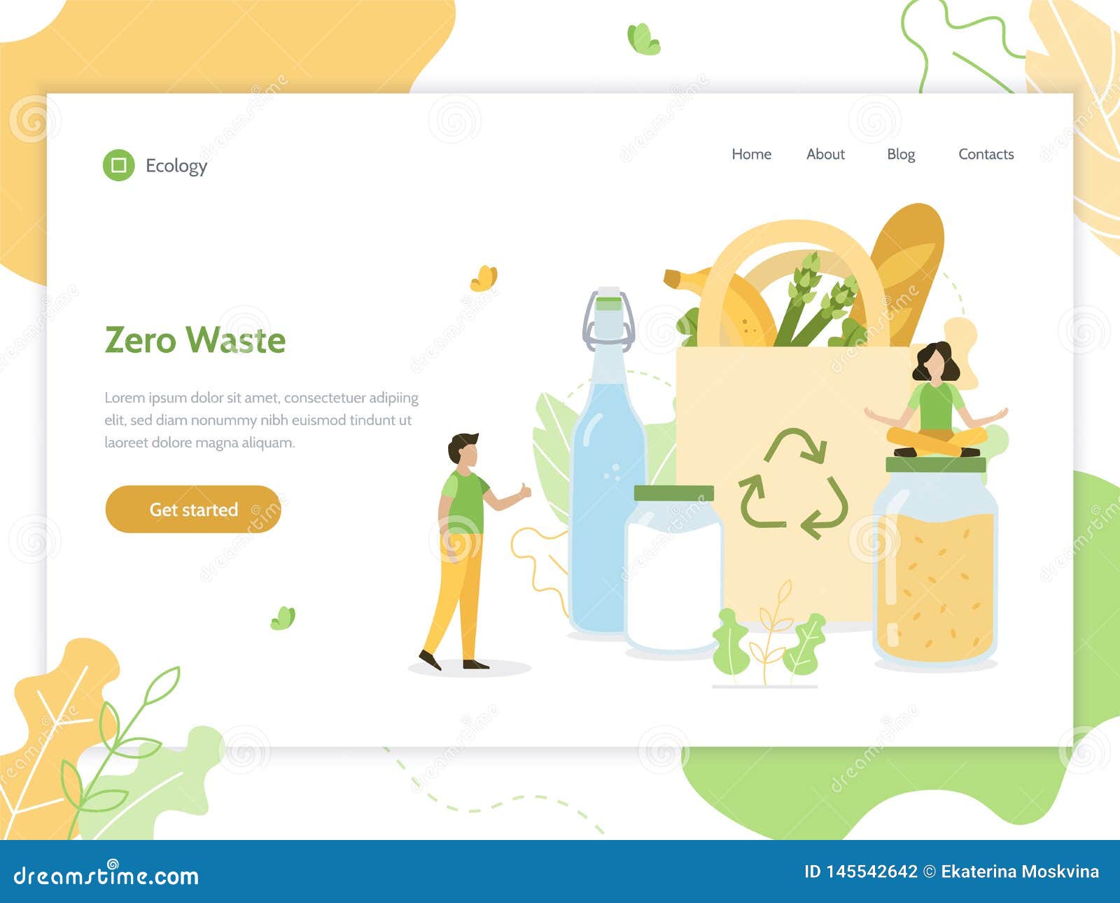 Zero waste web banner stock vector. Illustration of banner - 145542642