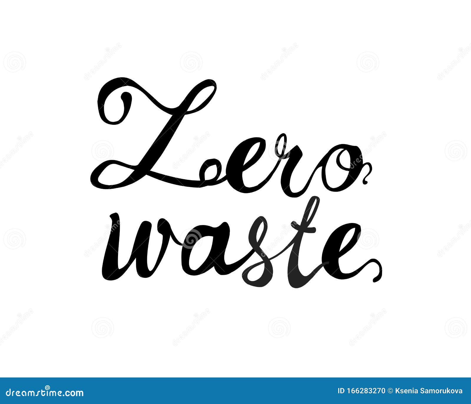 Zero Waste. Words of Calligraphic Letters Stock Vector - Illustration ...