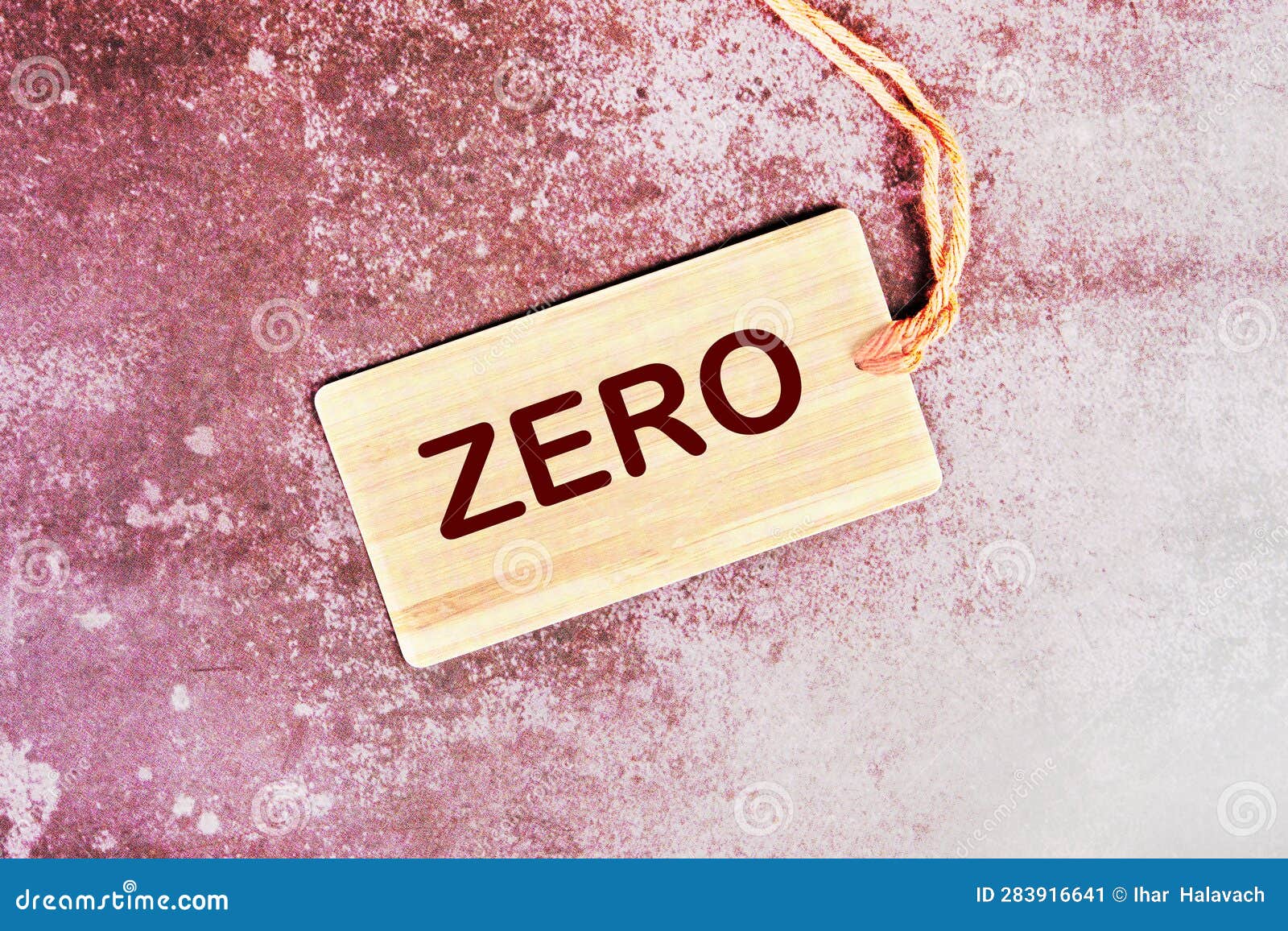 ZERO Words on Card with a Rope on an Abstract Background Stock Image ...
