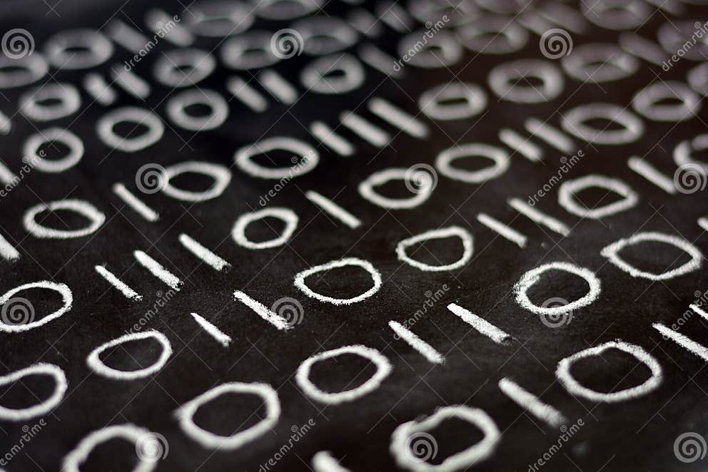 Zeros and Ones Written on a Blackboard Stock Photo - Image of codificar ...