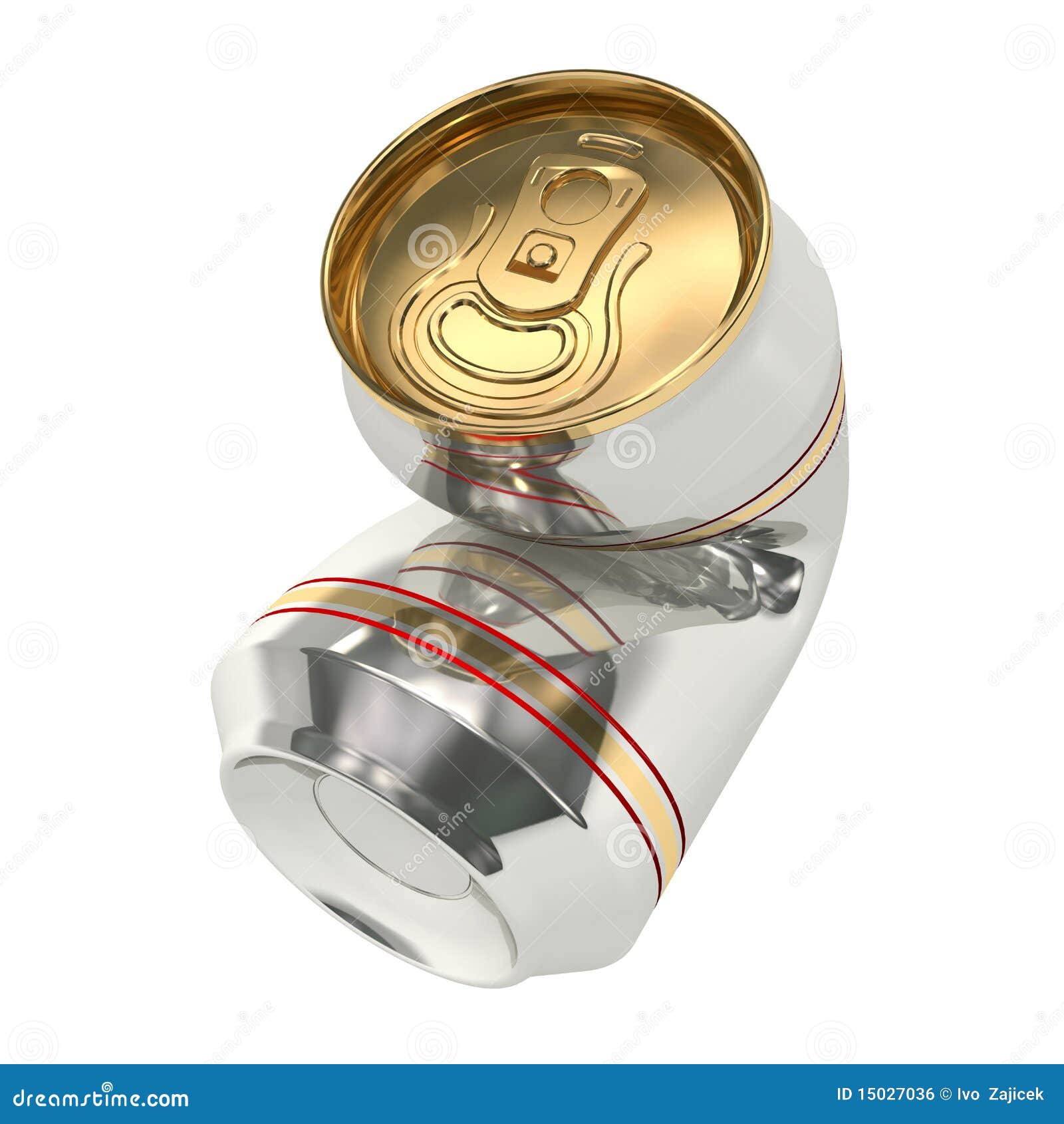 Zerquetschte Bierdose 01 stock abbildung. Illustration von bier - 15027036