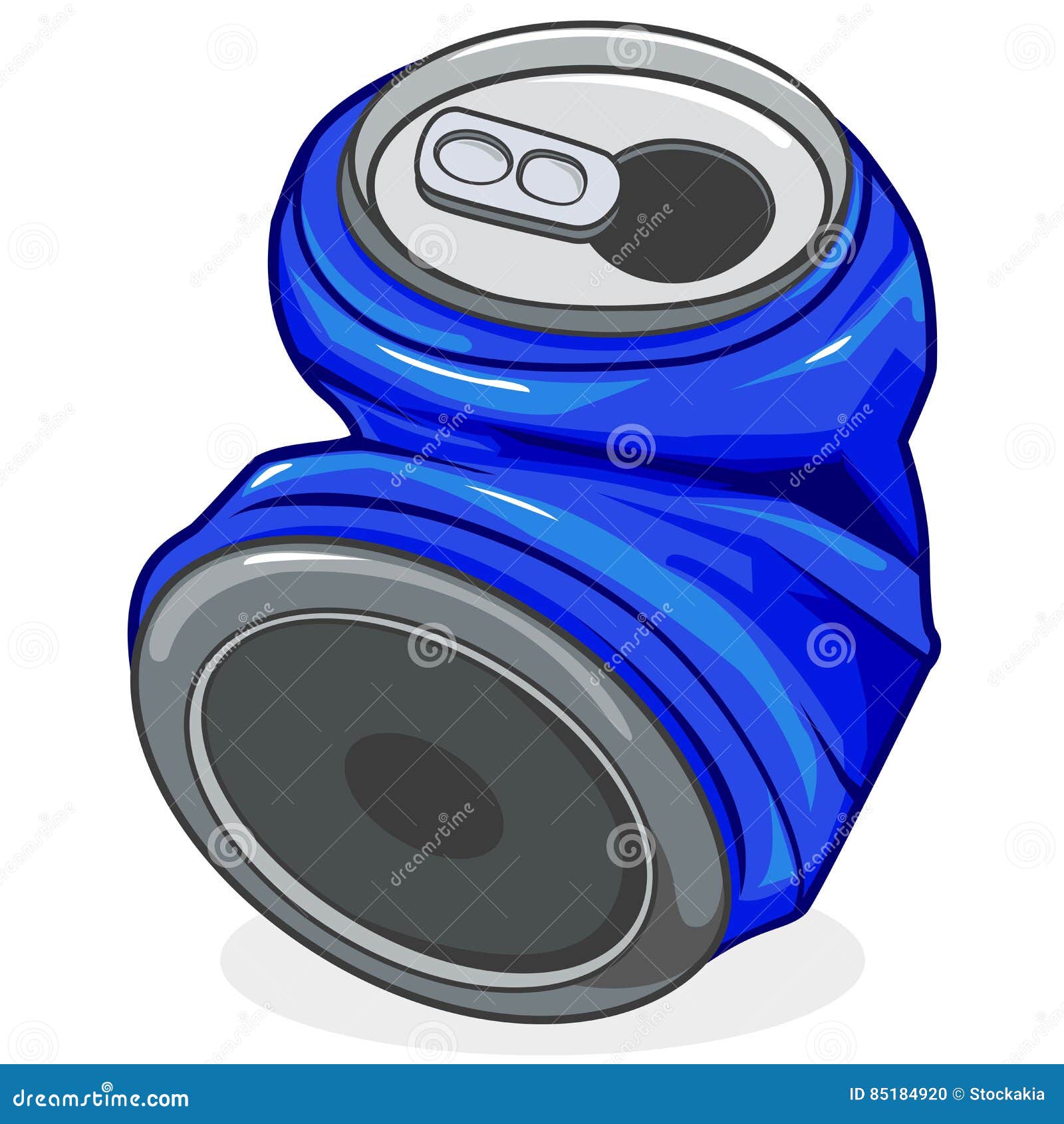 Zerquetschte Soda-Dose vektor abbildung. Illustration von aluminium ...