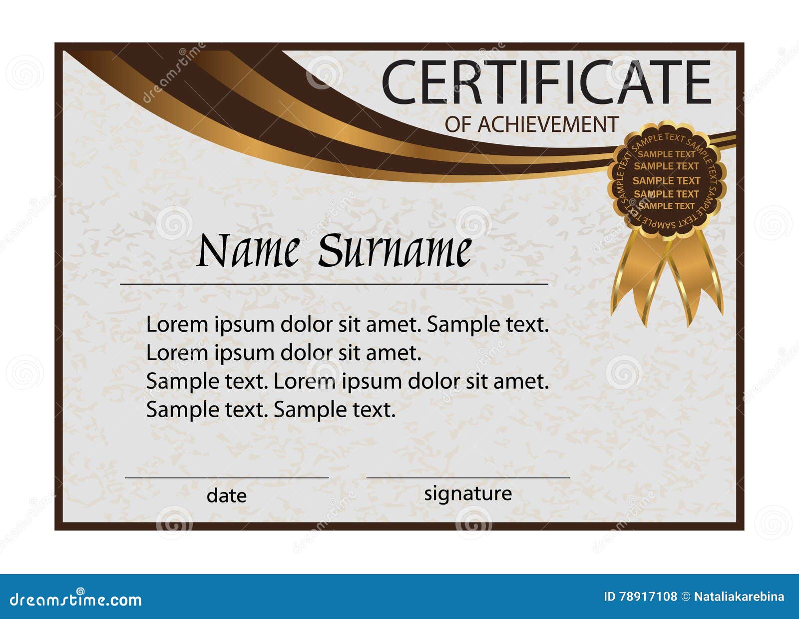 Zertifikat Der Leistung Oder Des Diploms Eleganter Heller Hintergrund ...