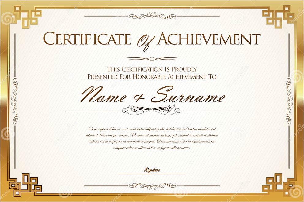 Zertifikat Oder Retro- Design Des Diploms Stock Abbildung - Illustration von auslegung, geschenk ...