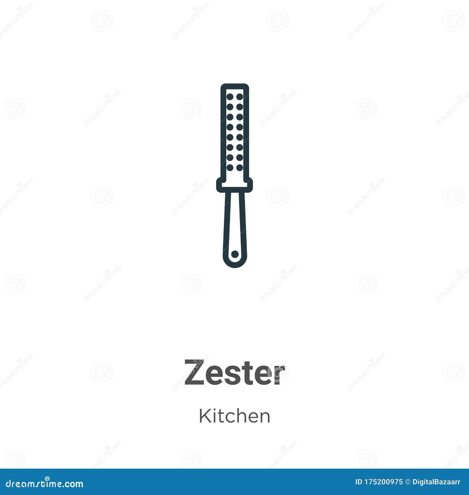 Outline Zester Vector Icon. Isolated Black Simple Line Element ...