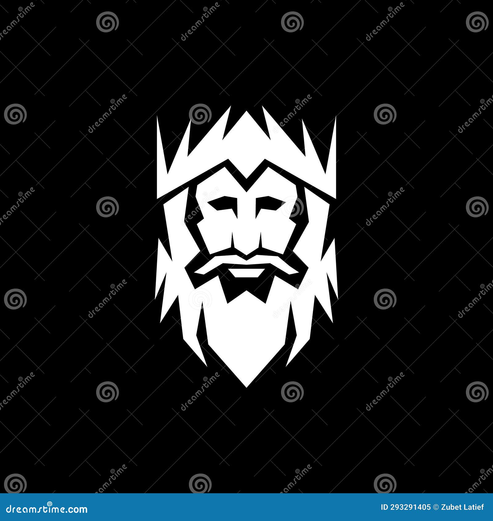 Zeus Face Black And White Art, Absract Zeus, Sky And Thunder God ...