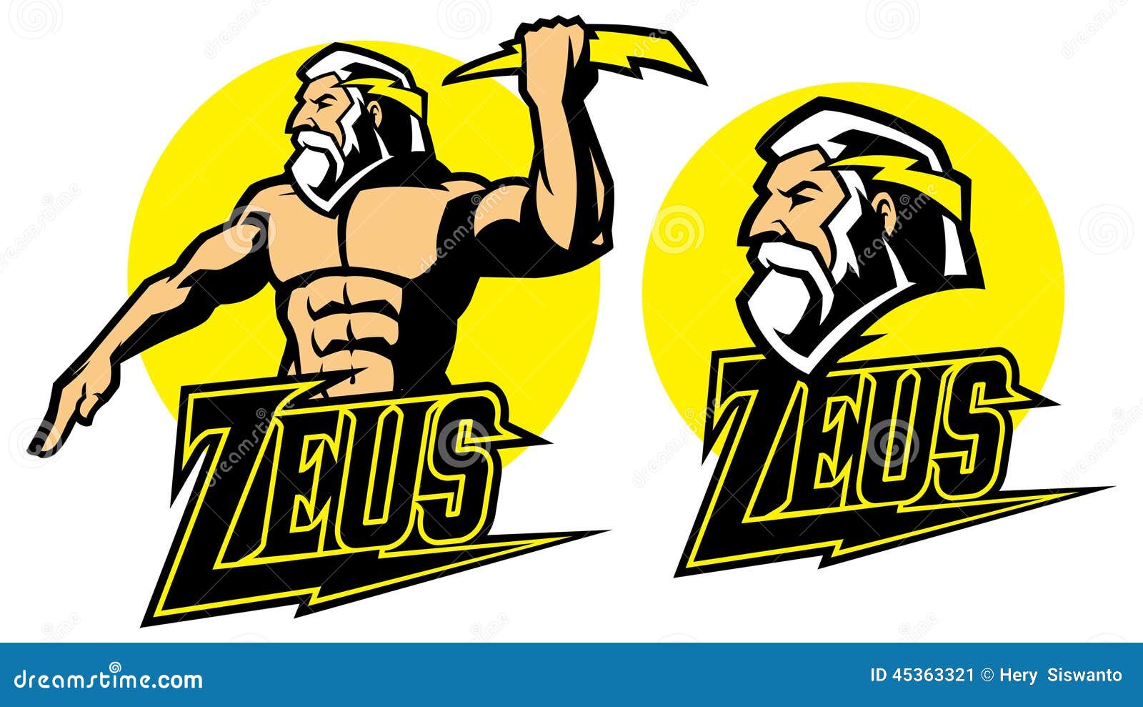 Zeus god mascot stock vector. Illustration of clouds - 45363321
