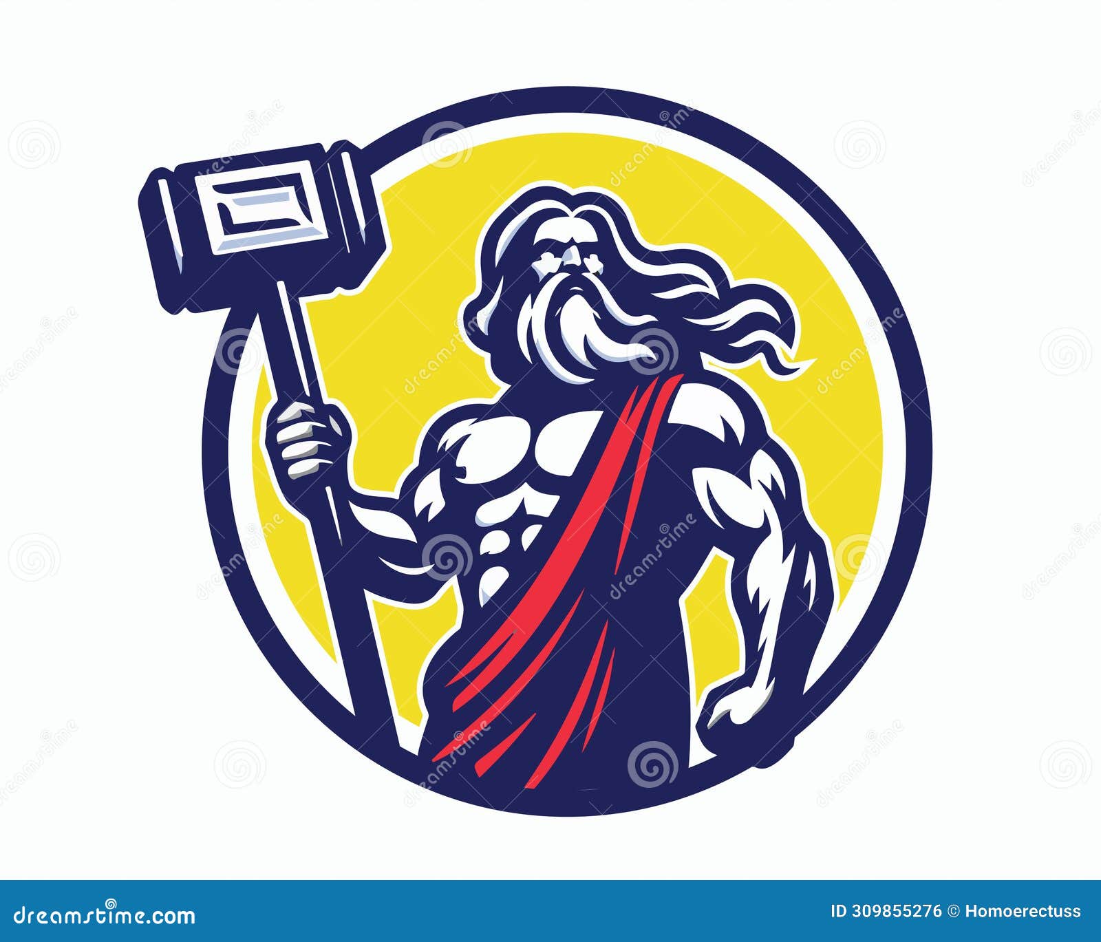 Zeus Thunder God Mascot Esport Logo Design Illustrations Vector ...