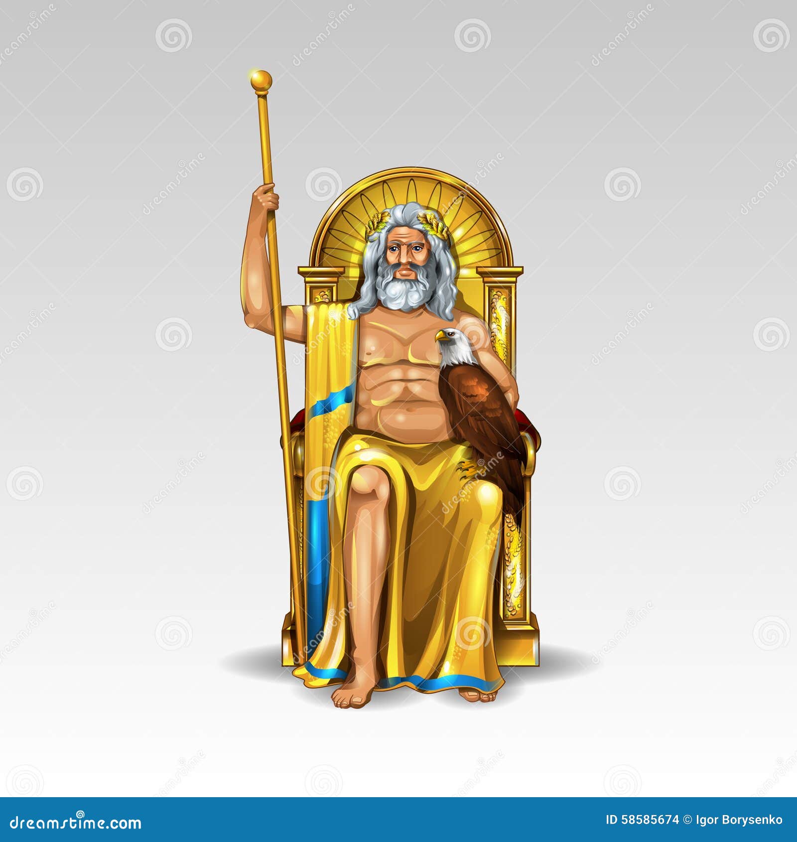 Zeus grec d'un dieu illustration de vecteur. Illustration du dessin ...