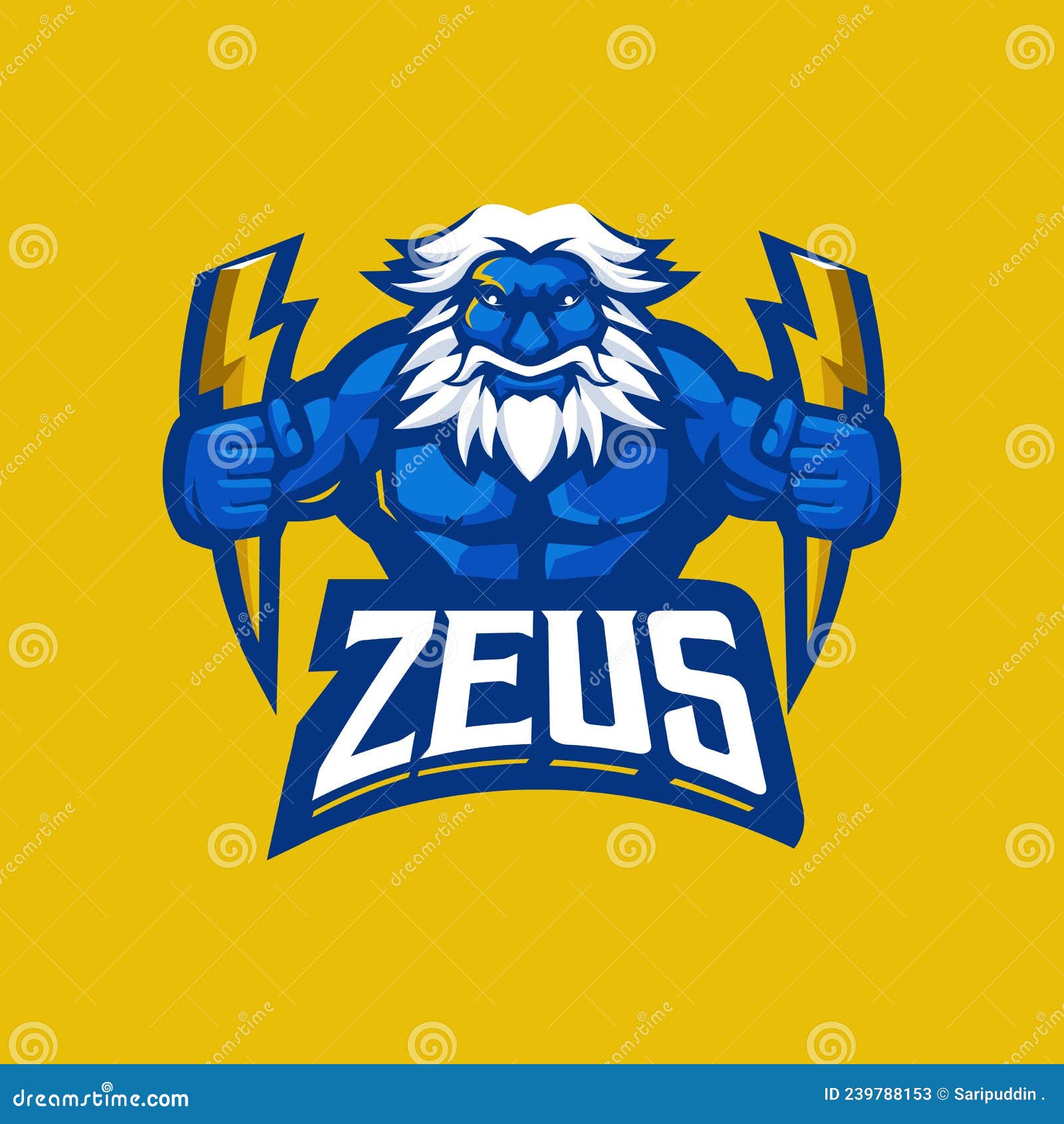 Zeus holding lightning stock illustration. Illustration of legend ...