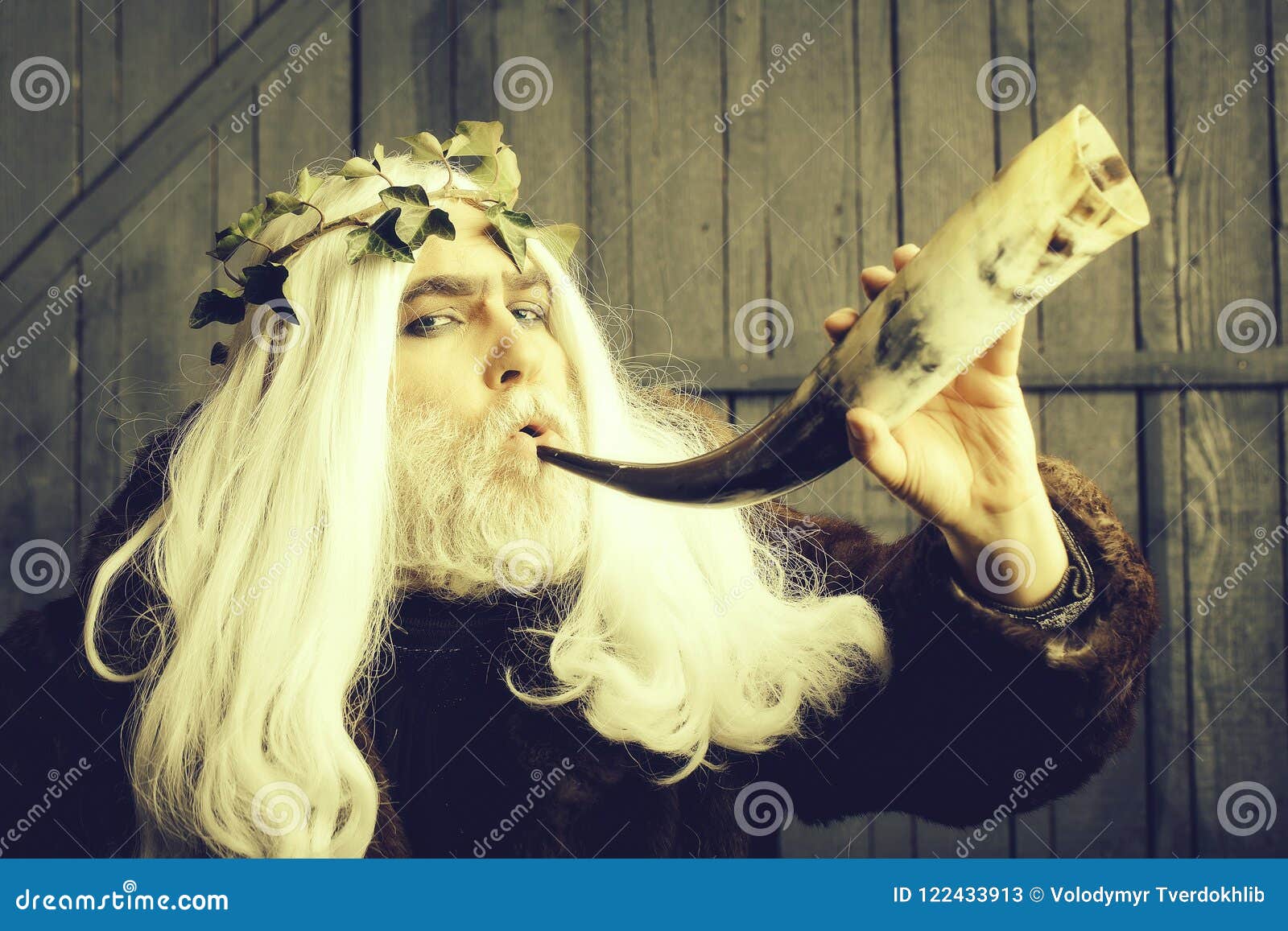 Zeus with horn stock image. Image of horn, zeus, bearded - 122433913