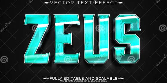 Zeus Lightning Text Effect, Editable Gaming and Storm Text Style Stock ...
