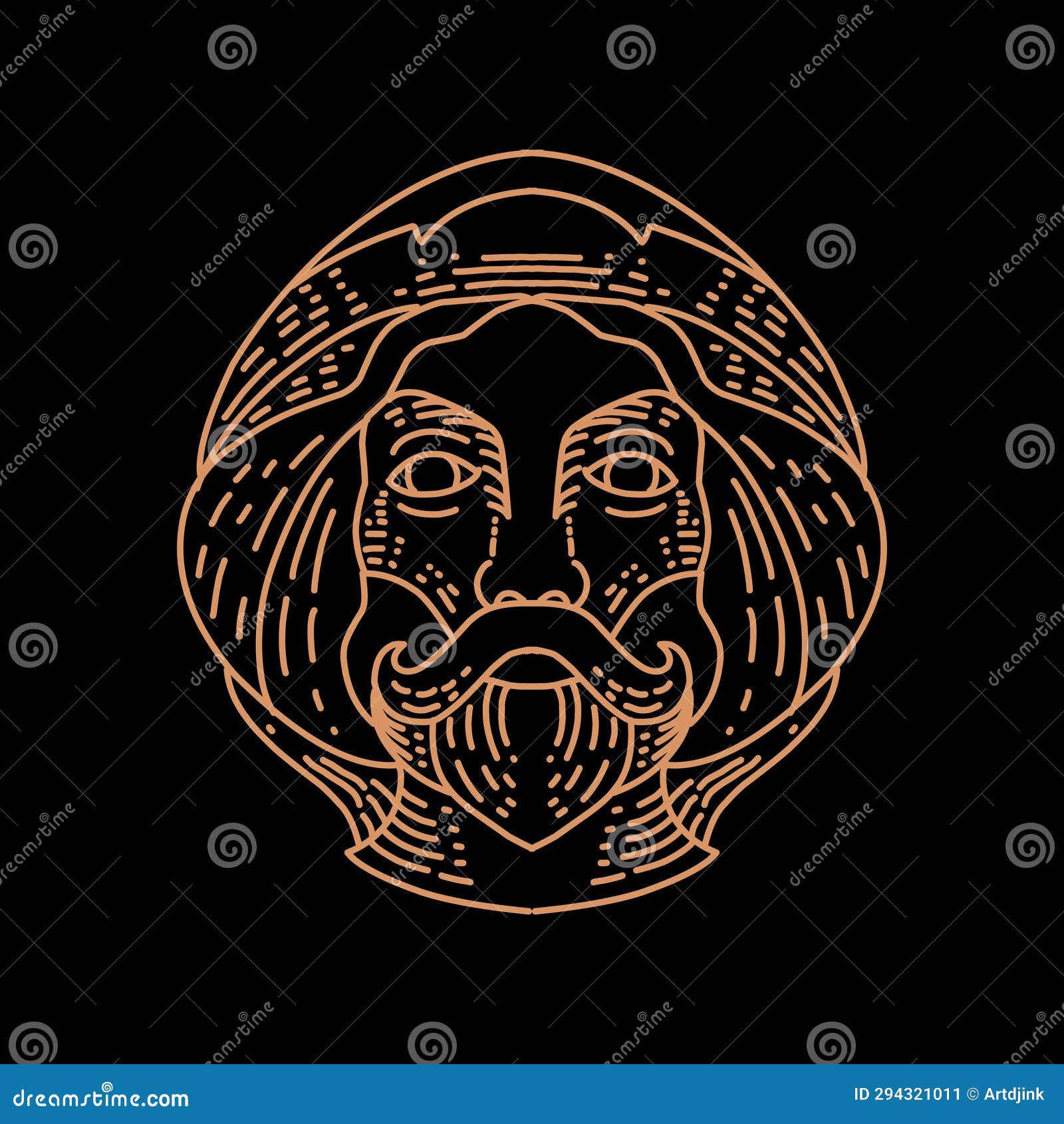 Zeus Logo Design Vector Illustration Artificial Classic Mythology ...