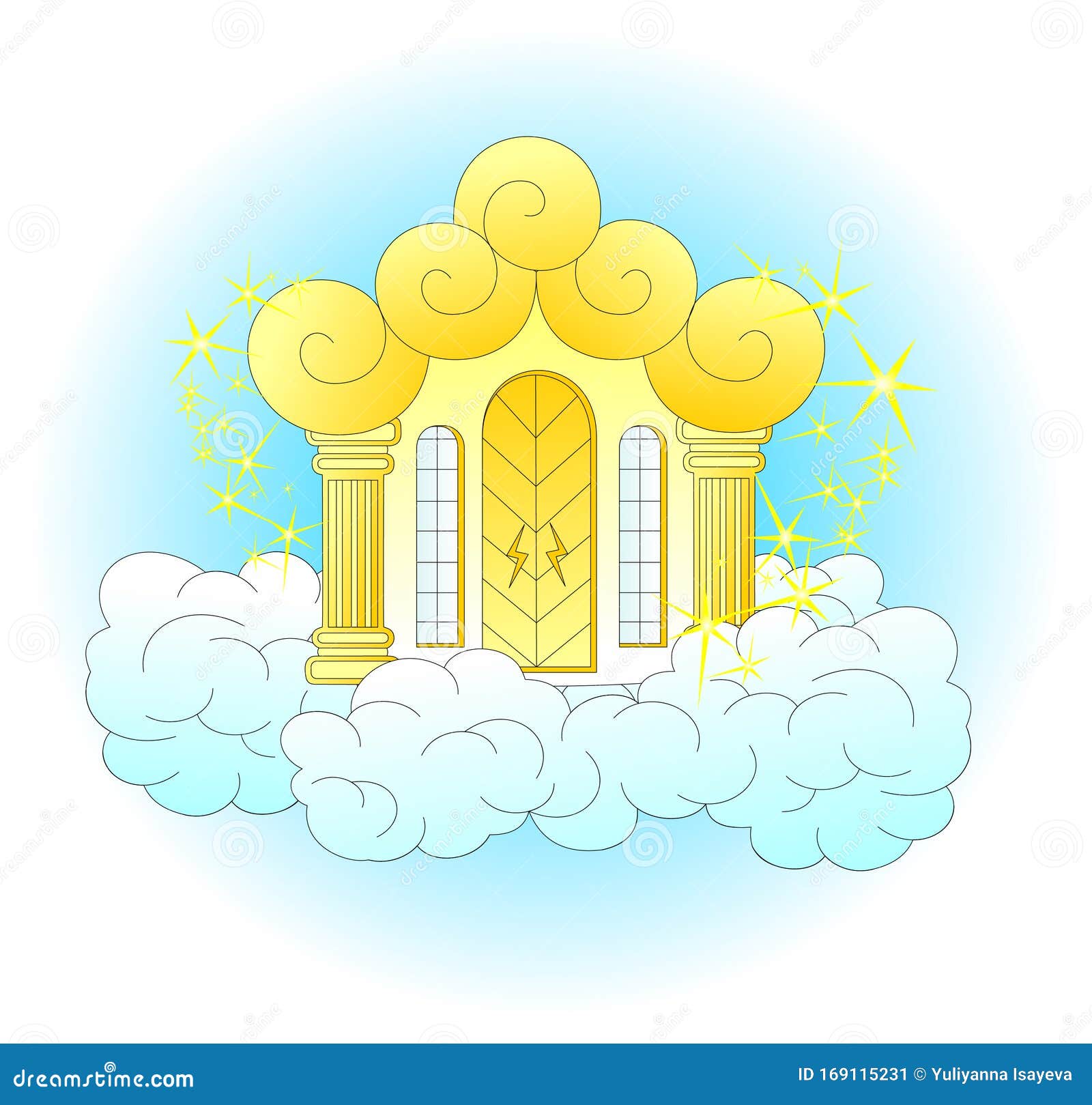 Zeus Palace on Olympus among the Clouds Stock Vector - Illustration of ...