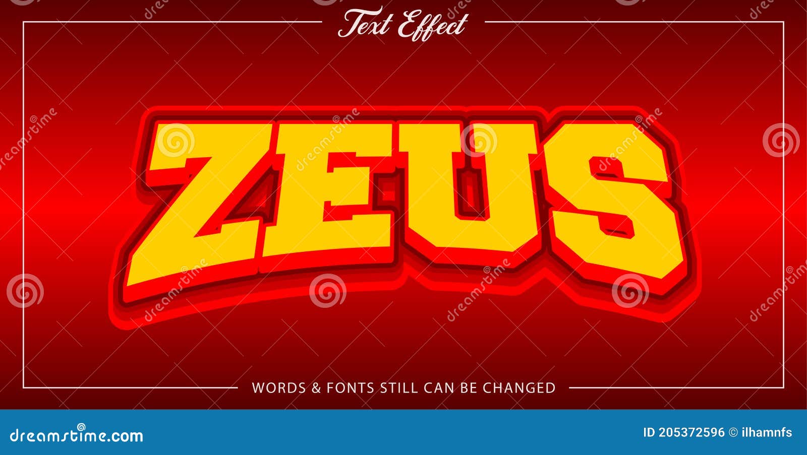 Zeus Editable Text Effect Style Stock Vector - Illustration of alphabet ...