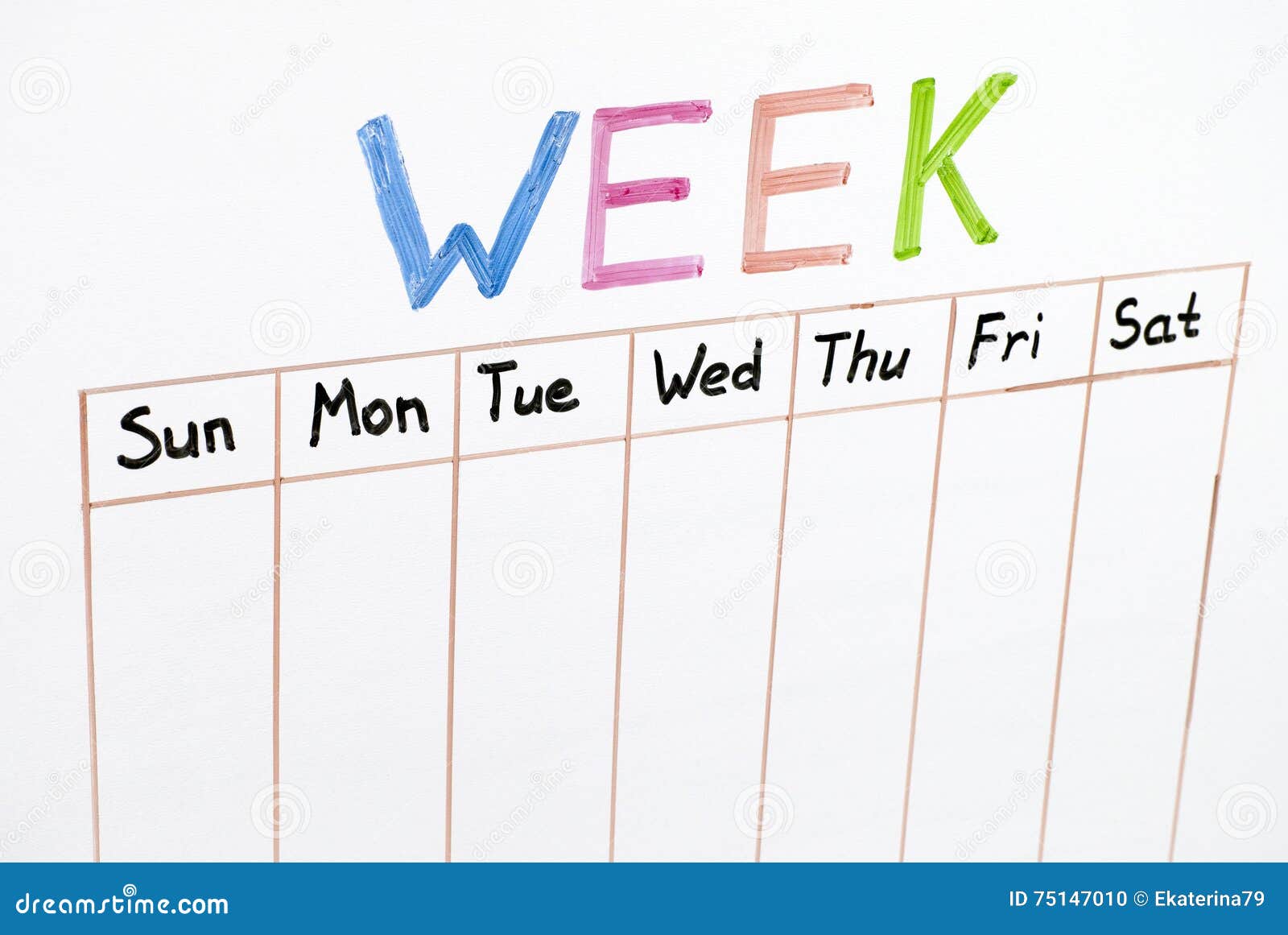Zeven dagen van de week stock foto. Image of maandag - 75147010