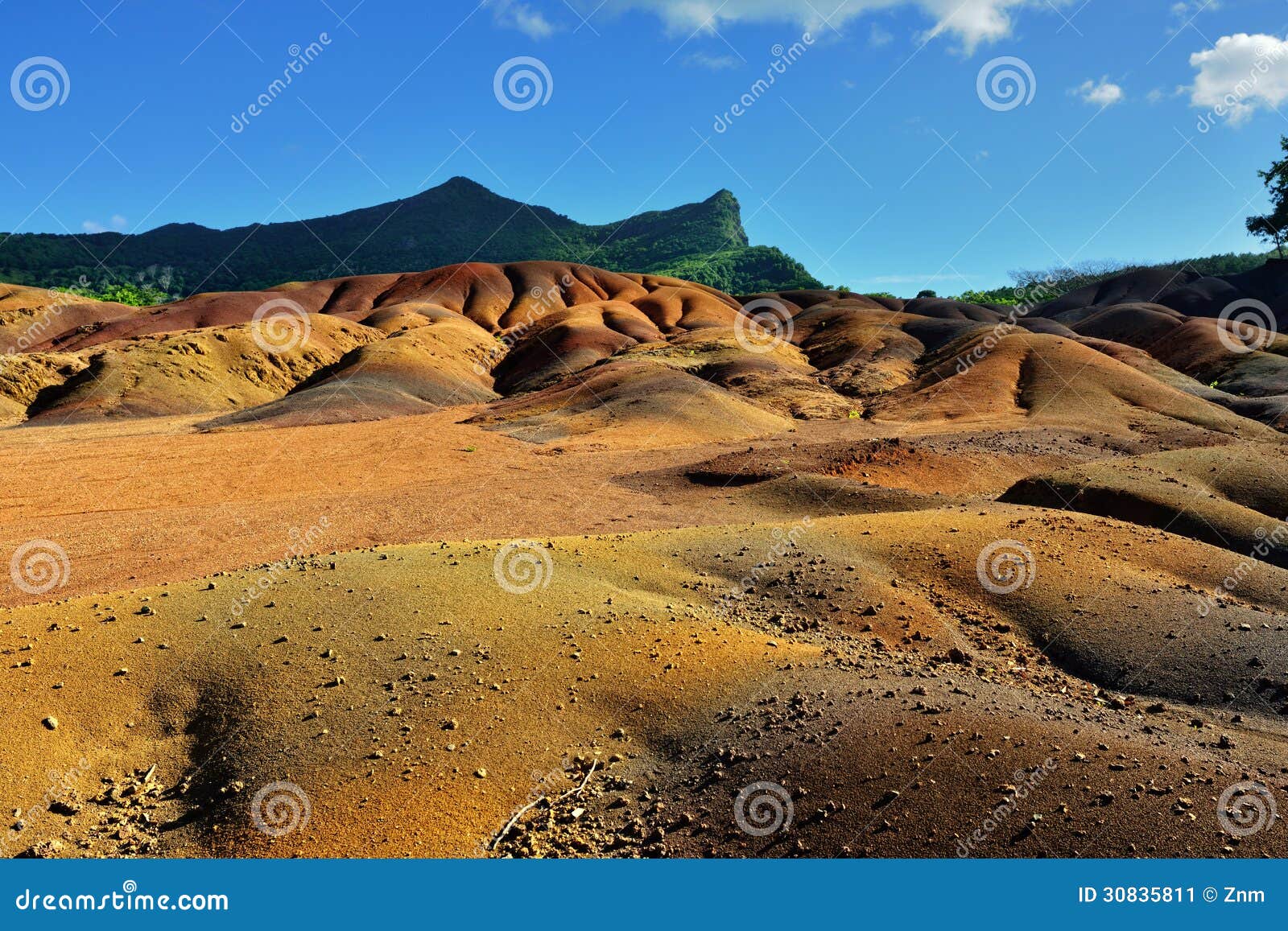 Zeven gekleurd land stock afbeelding. Image of verf, woestijn - 30835811