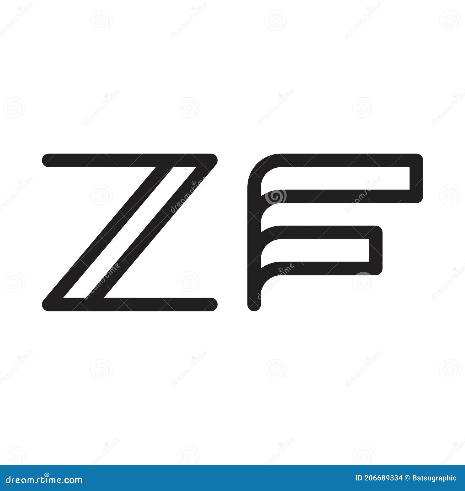 Zf Initial Letter Vector Logo Icon Stock Vector - Illustration of ...