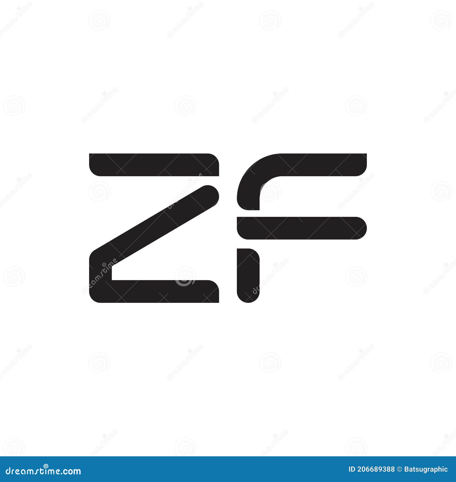 Zf Initial Letter Vector Logo Icon Stock Vector - Illustration of type ...