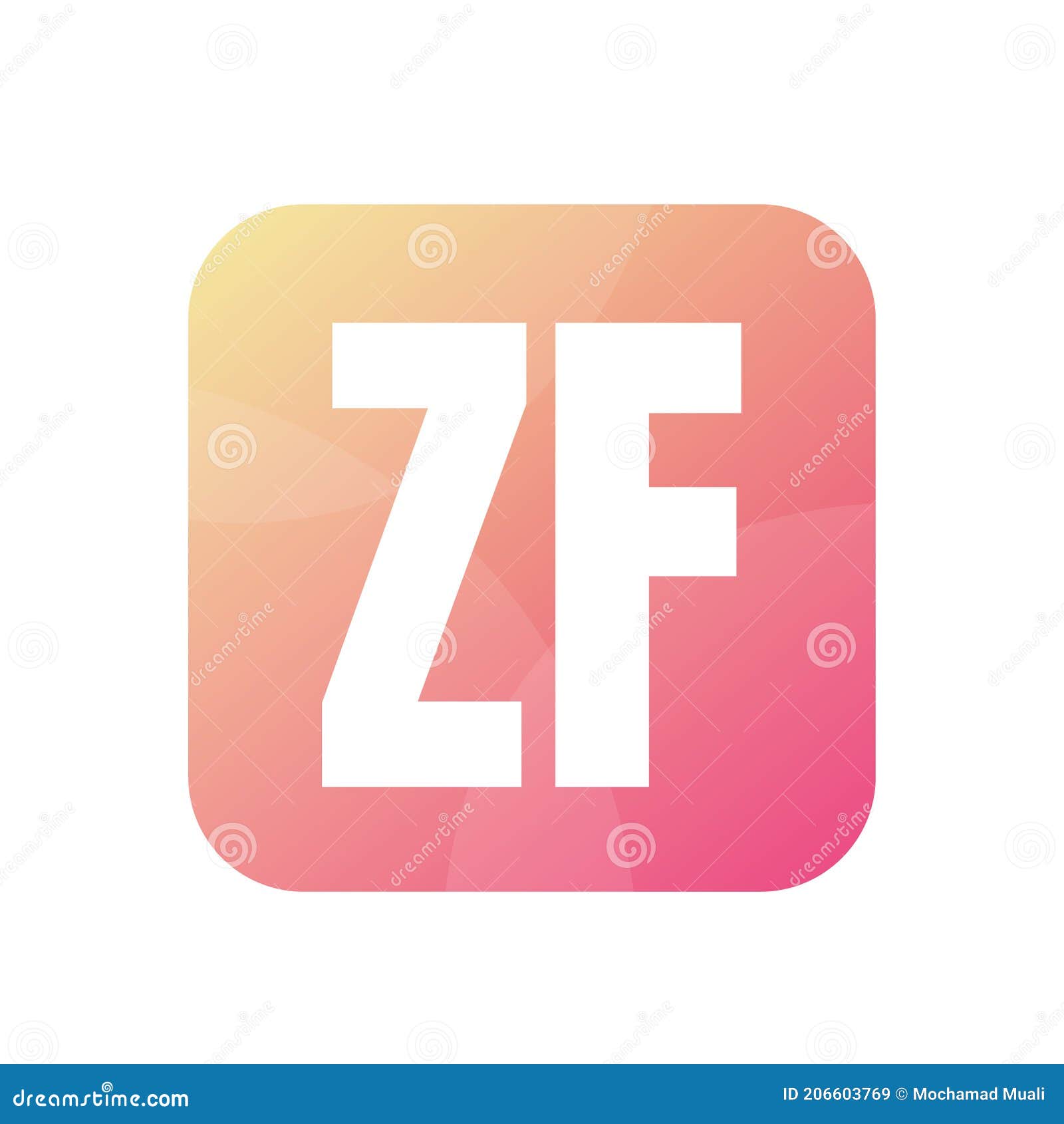 ZF Letter Logo Design with Simple Style Stock Vector - Illustration of ...