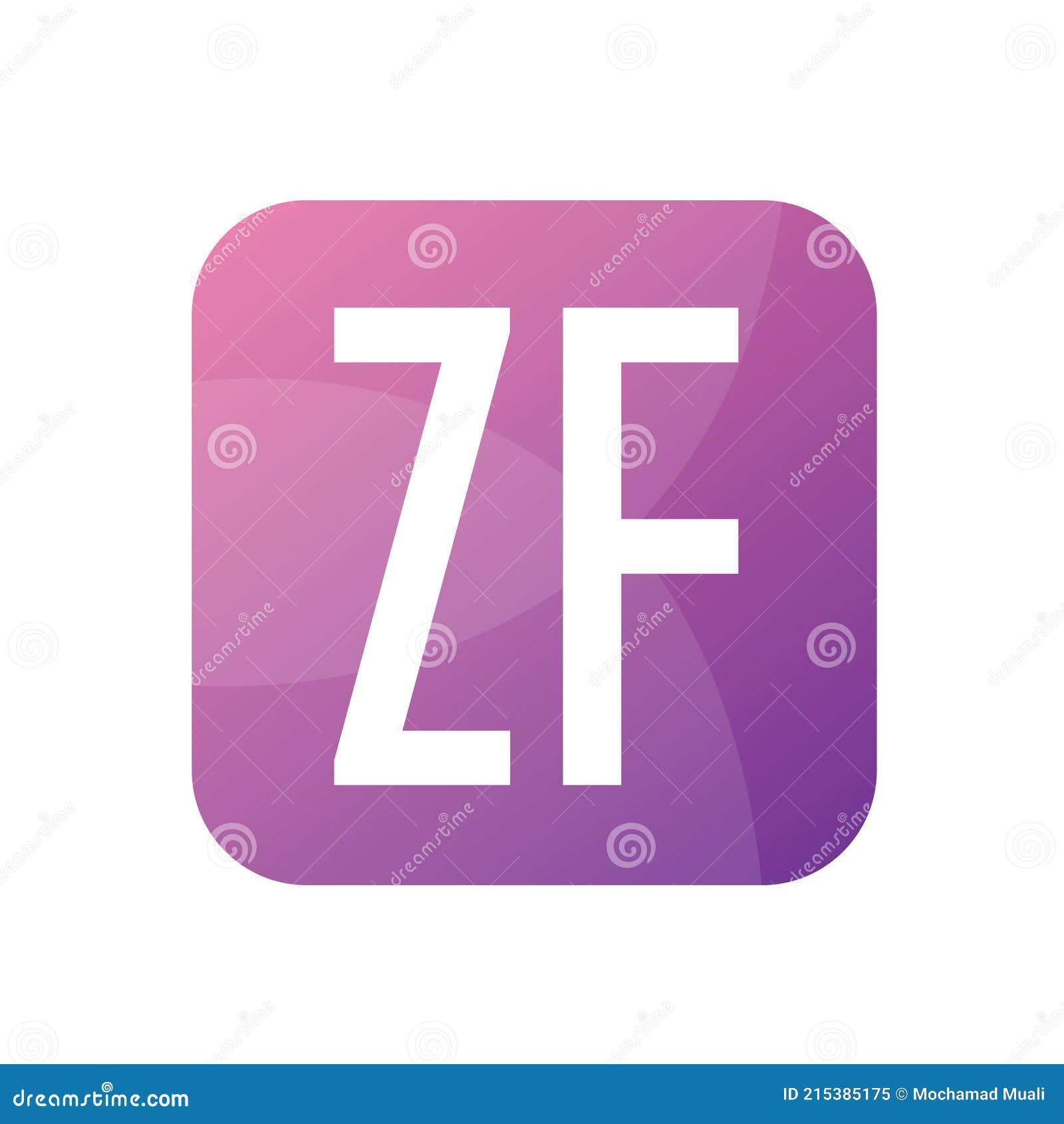 ZF Letter Logo Design with Simple Style Stock Illustration ...