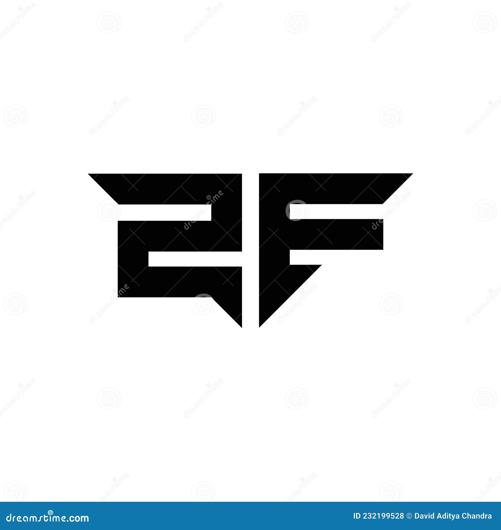 ZF Logo Monogram Design Template Stock Vector - Illustration of elegant ...